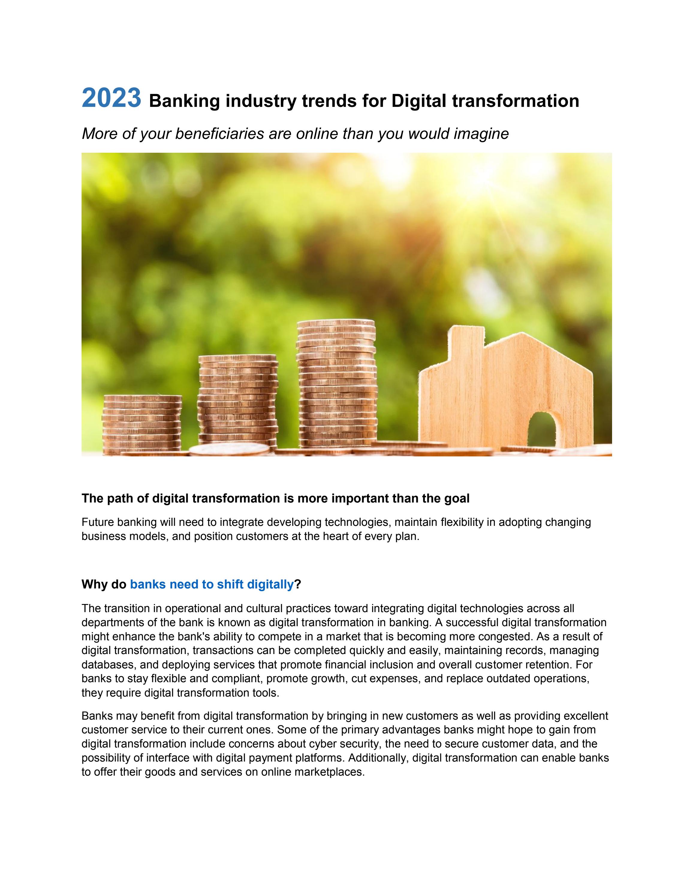 2023 Banking industry trends for Digital transformation by sun ...