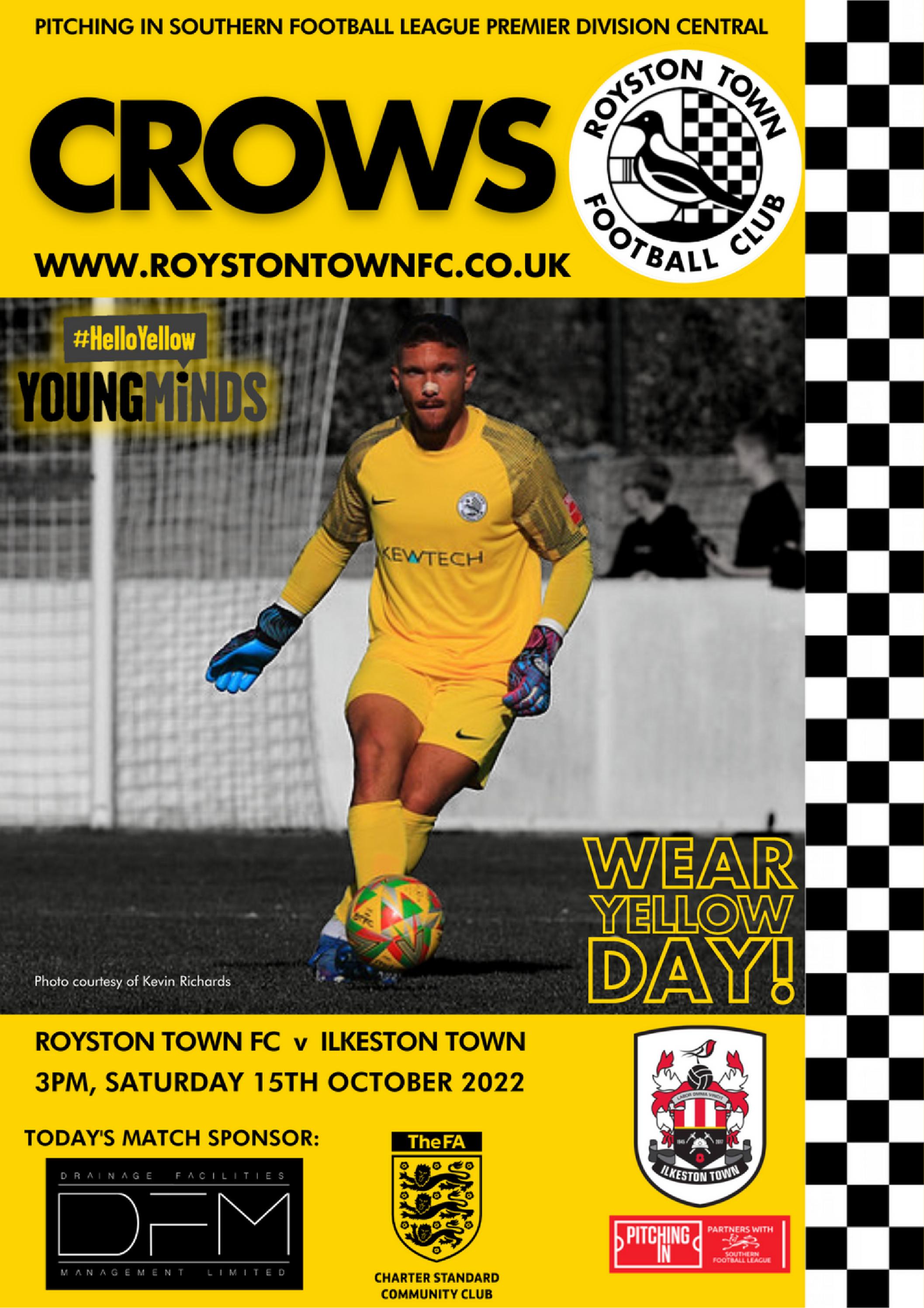ROYSTON TOWN vs ILKESTON TOWN - MATCHDAY PROGRAMME - SATURDAY 15th ...