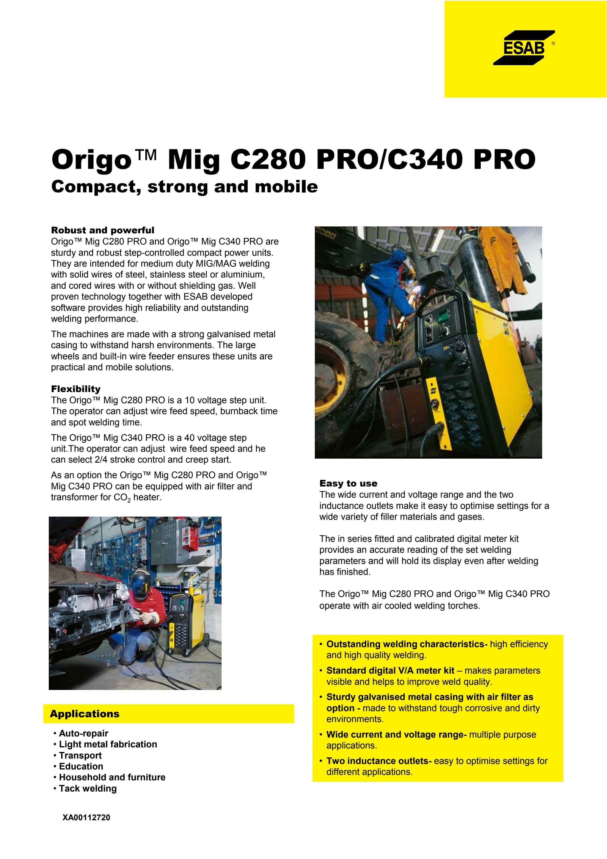 ORIGO MIG C280/C340 by United Welding Supplies - Issuu