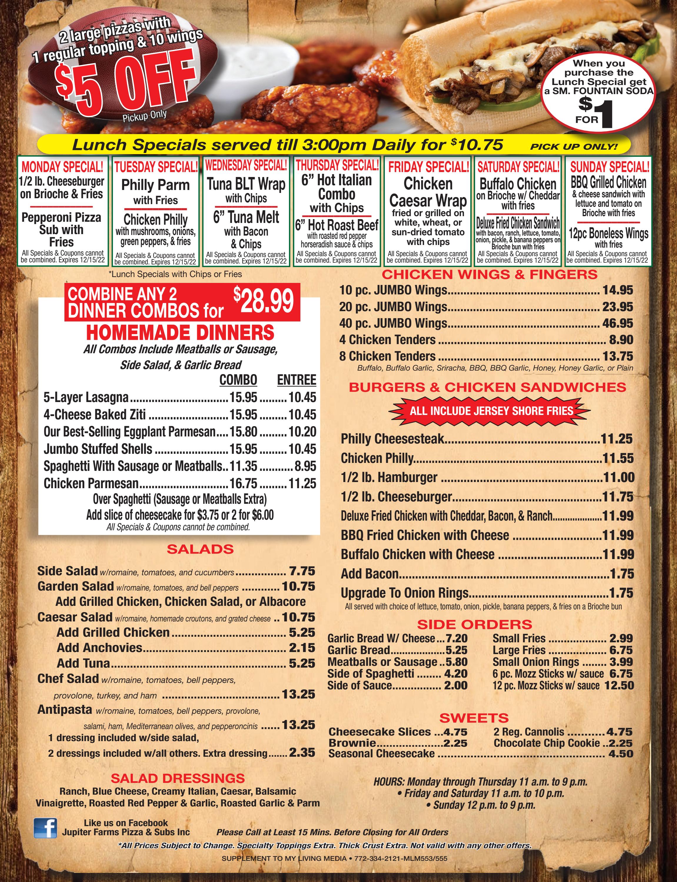 Jupiter Farms Pizza Menu by My Living Magazines - Issuu
