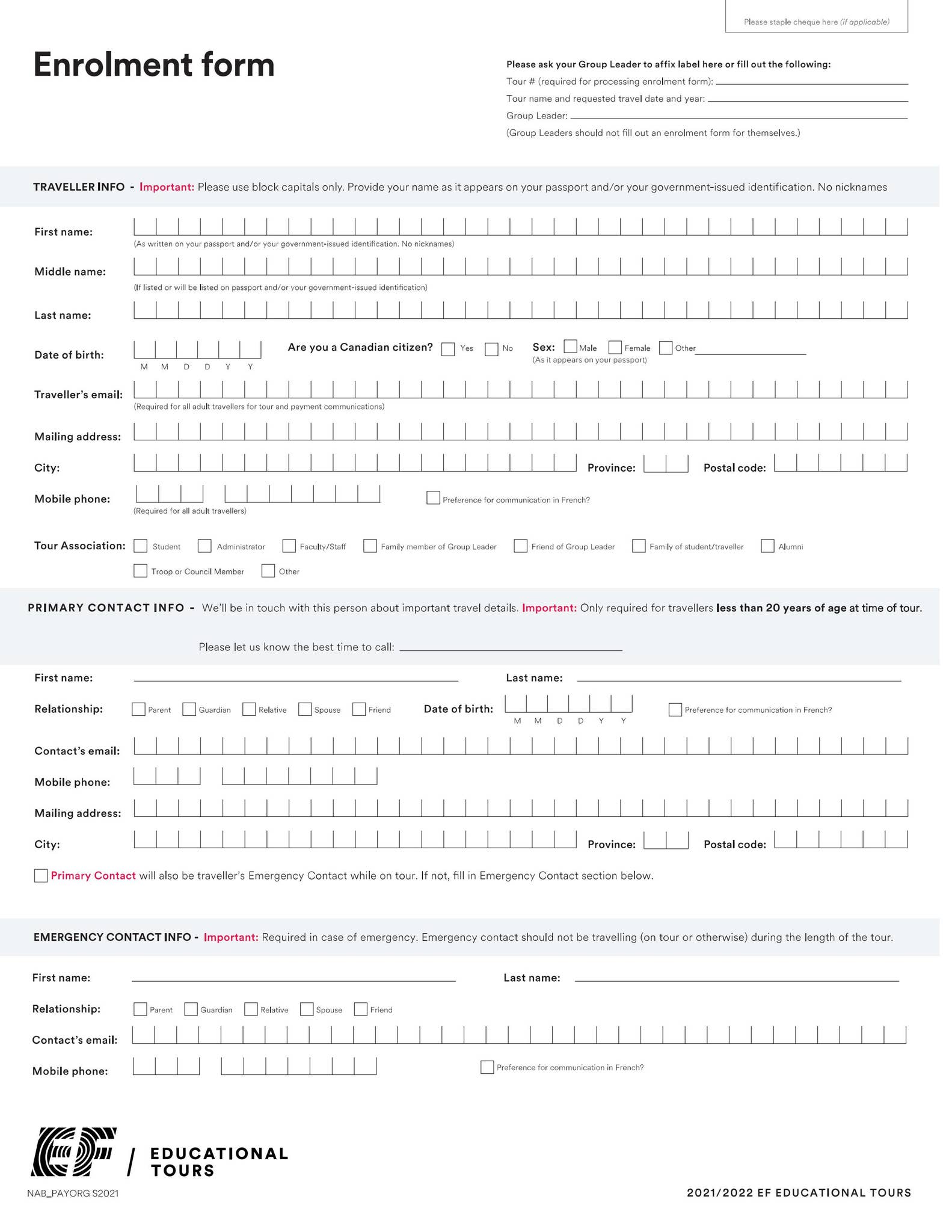 EF Booking Confirmation Form 2022 ICE Ottawa by The York School - Issuu