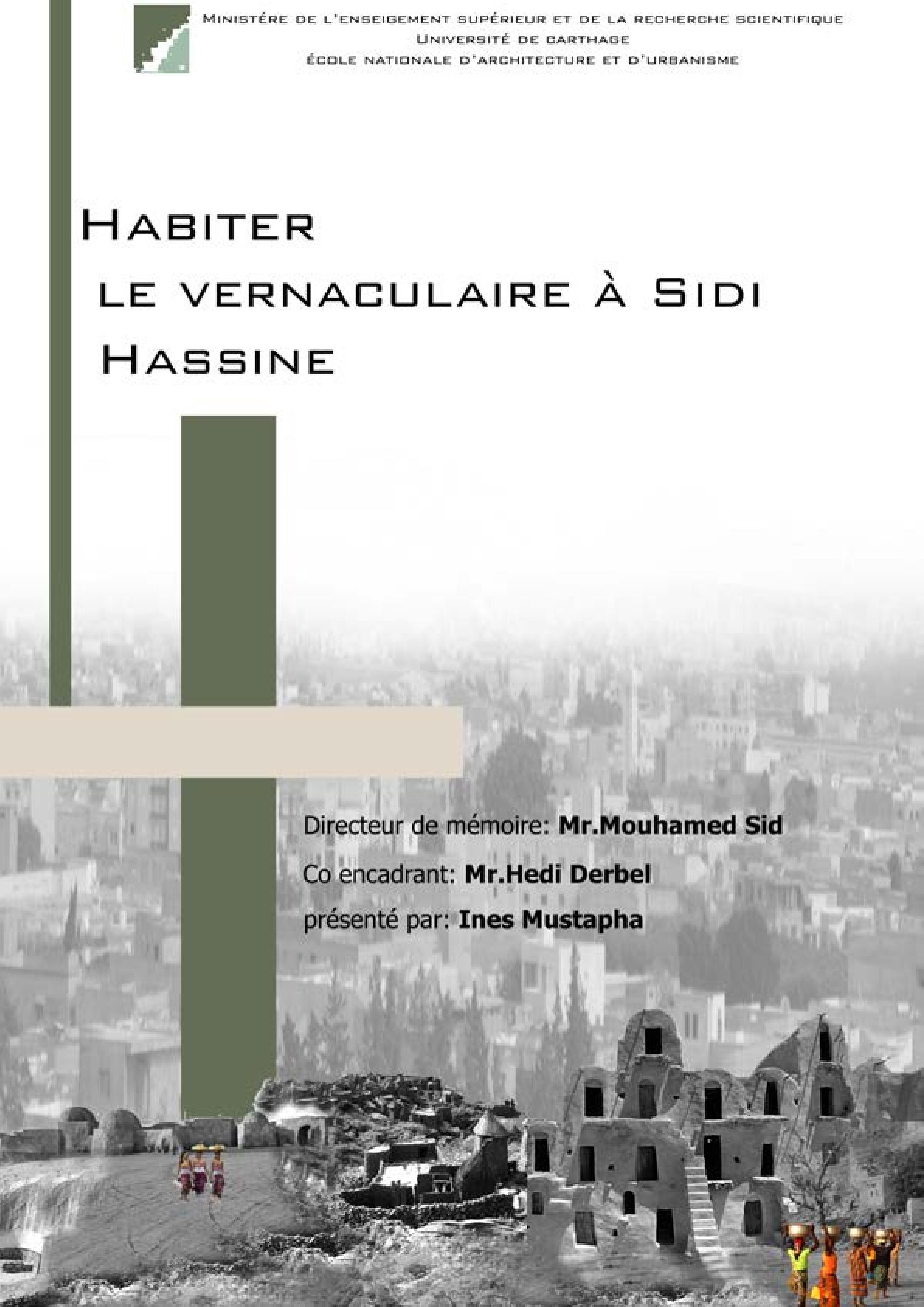 Mémoire de fin d'études 2022- Habiter le vernaculaire à Sidi Hassine ...