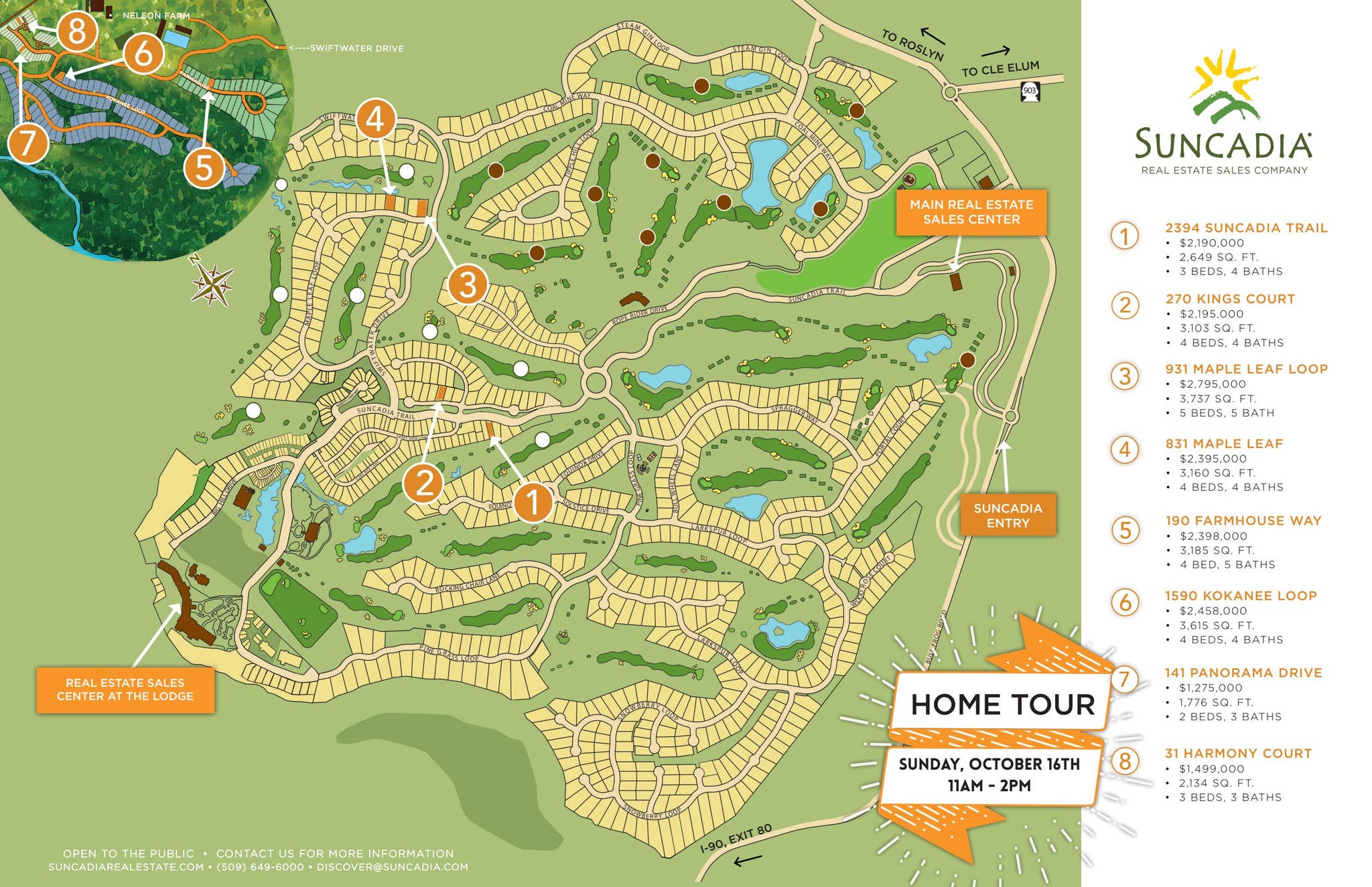 October 2022 Suncadia Home Tour Map by Suncadia Resort - Issuu