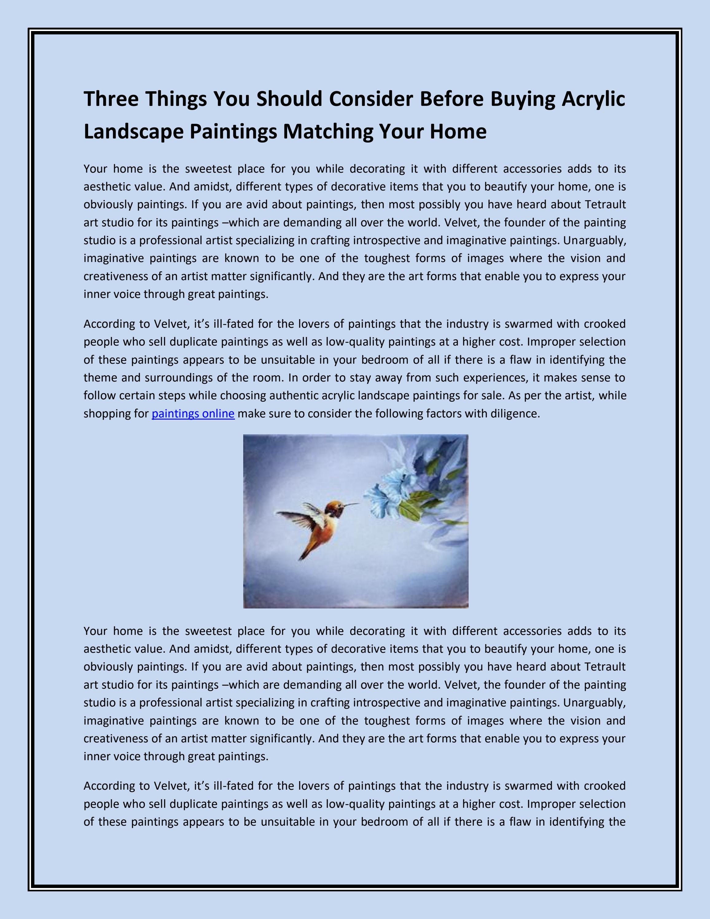 Buy Original Acrylic Landscape Painting Online by Tetrault Art Studio ...