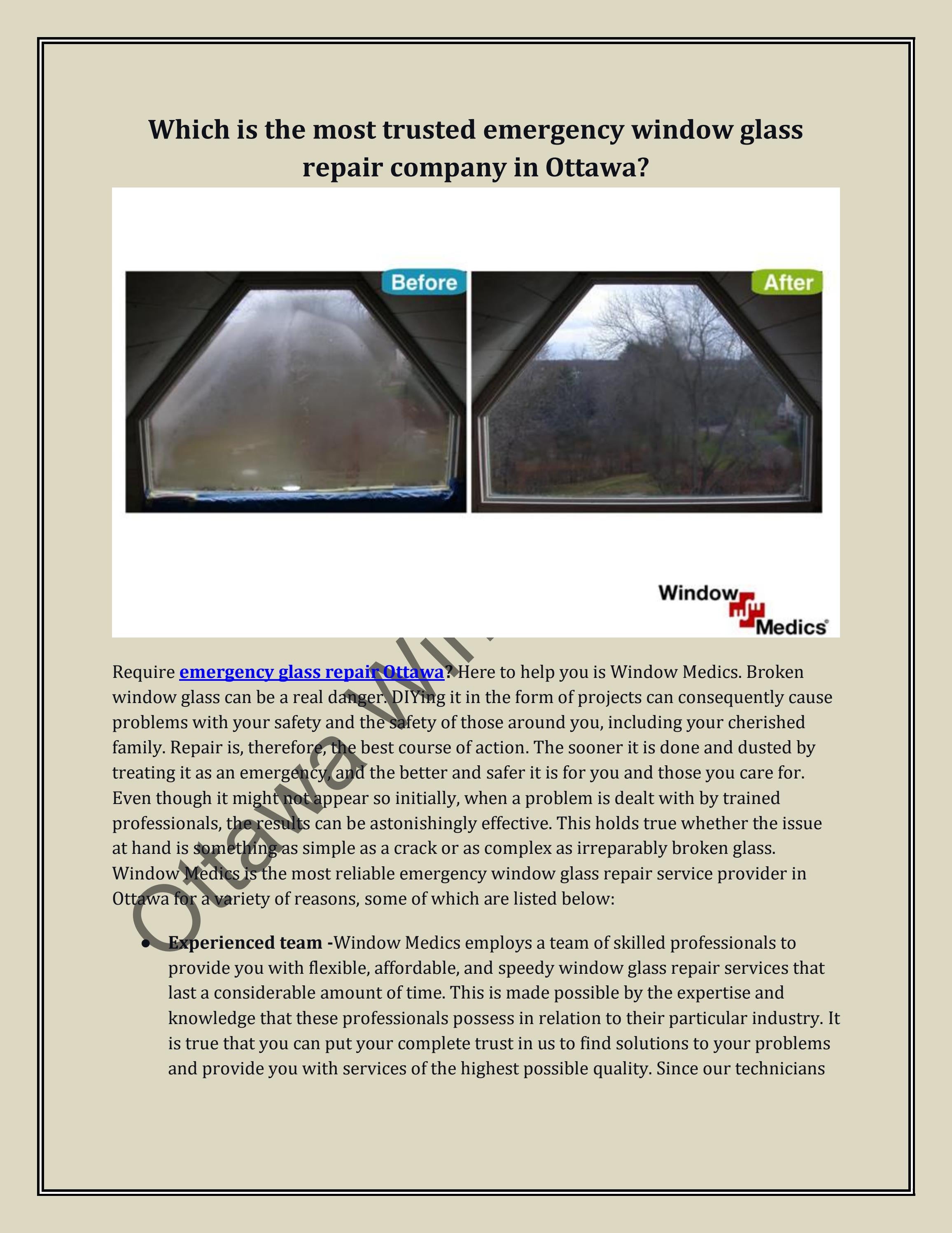 Which Is The Most Trusted Emergency Window Glass Repair Company In ...