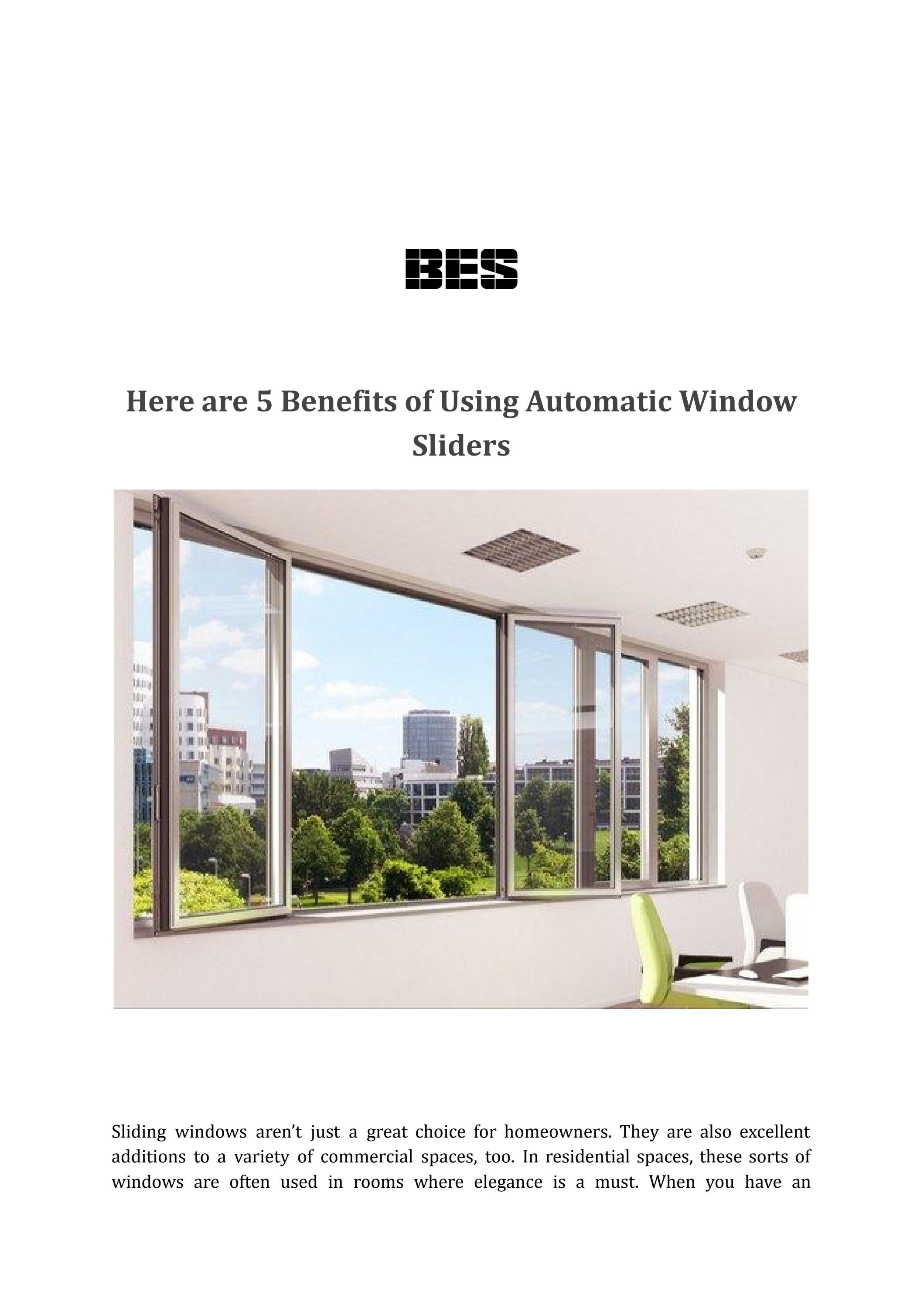 Here are 5 benefits of using automatic window sliders by BUILDING ...