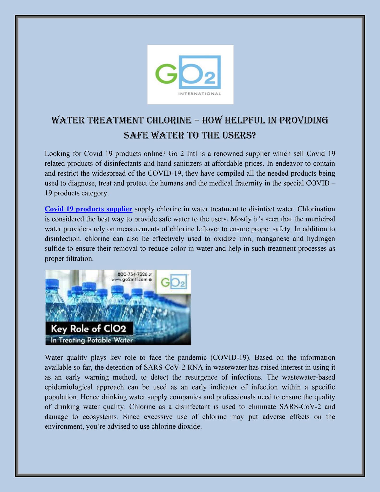 Water Treatment Chlorine – How Helpful in Providing Safe Water to the ...