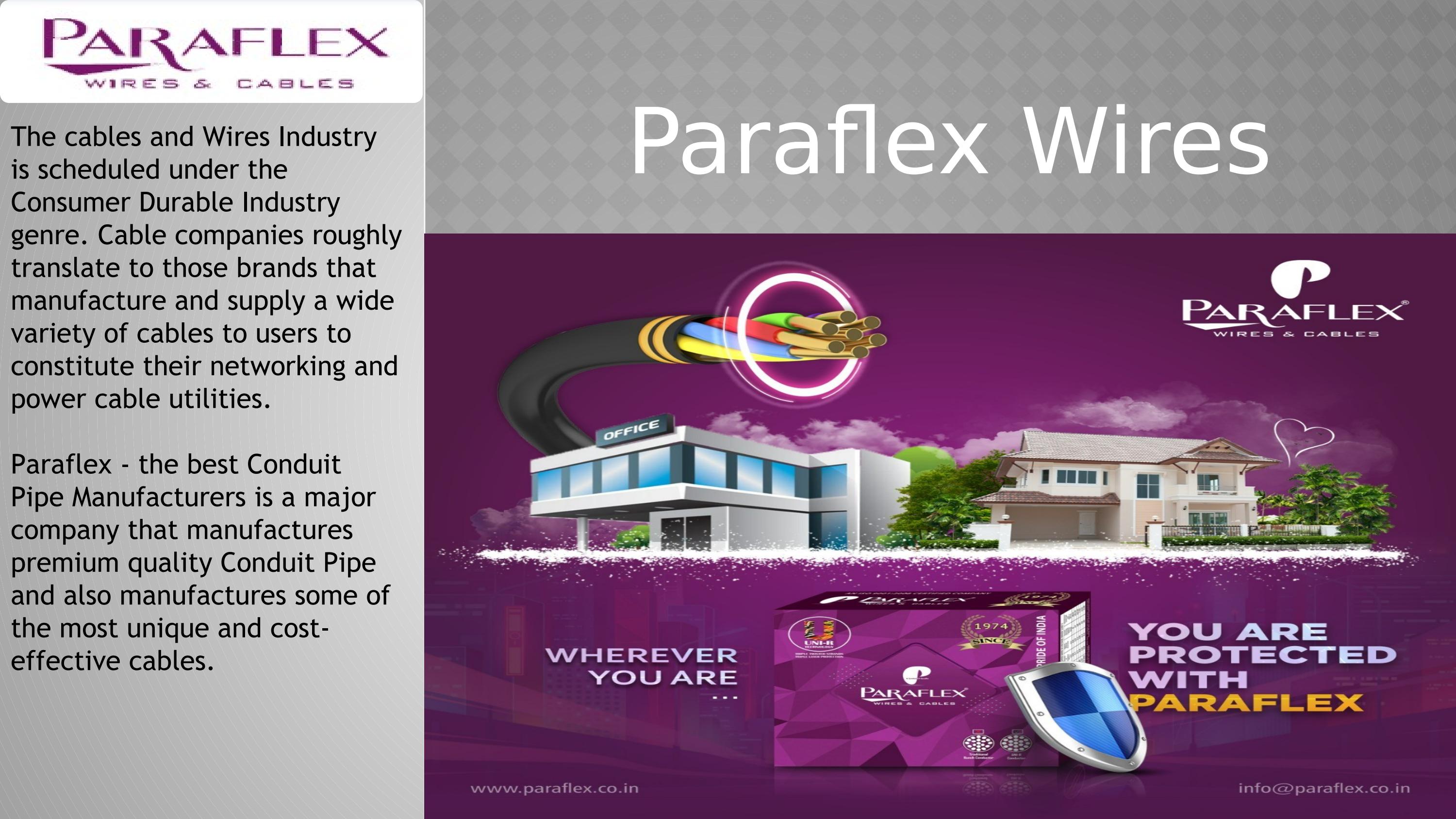 Conduit Pipe Manufacturers by Paraflex Wires - Issuu
