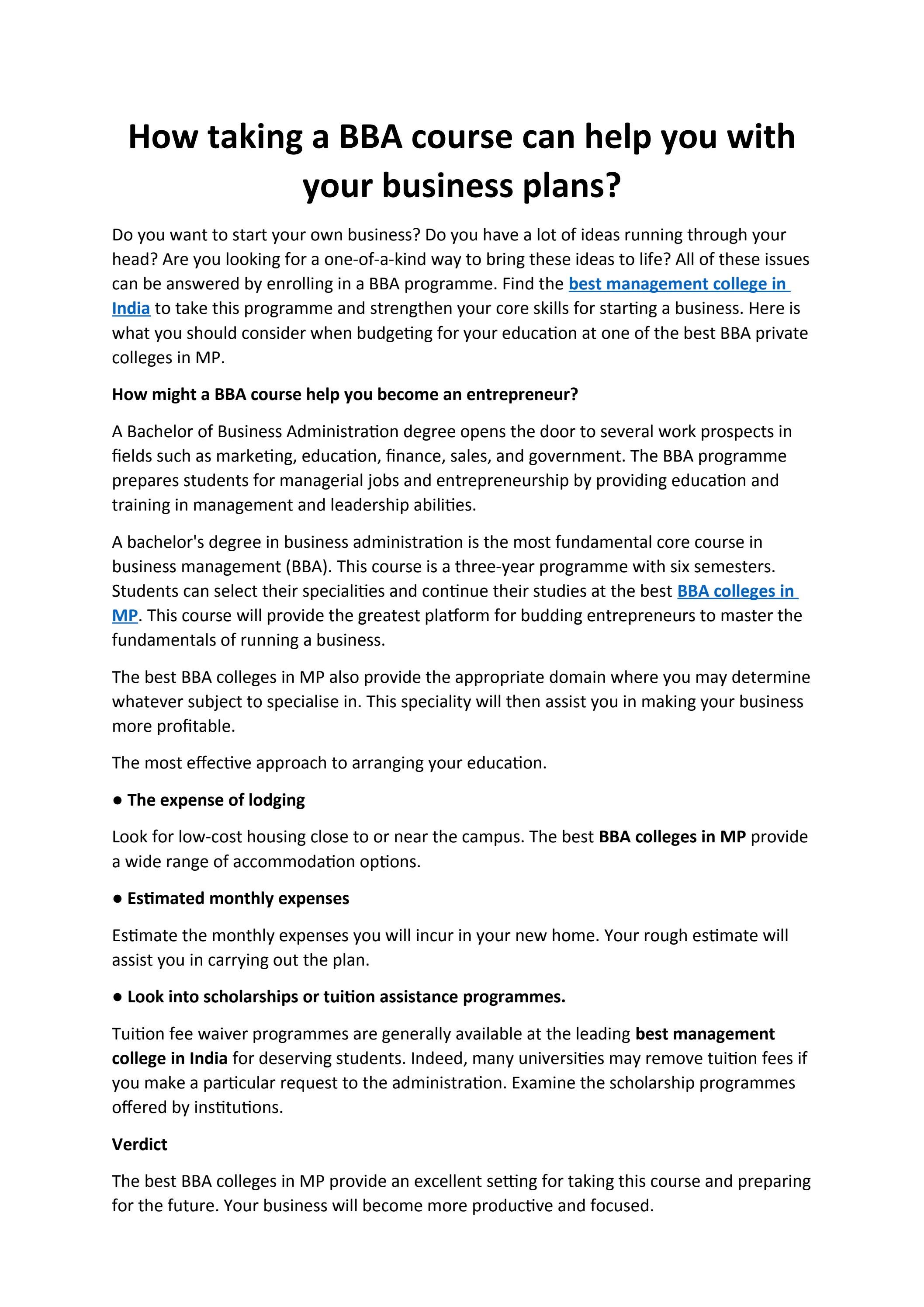 How taking a BBA course can help you with your business plans? by Amity ...
