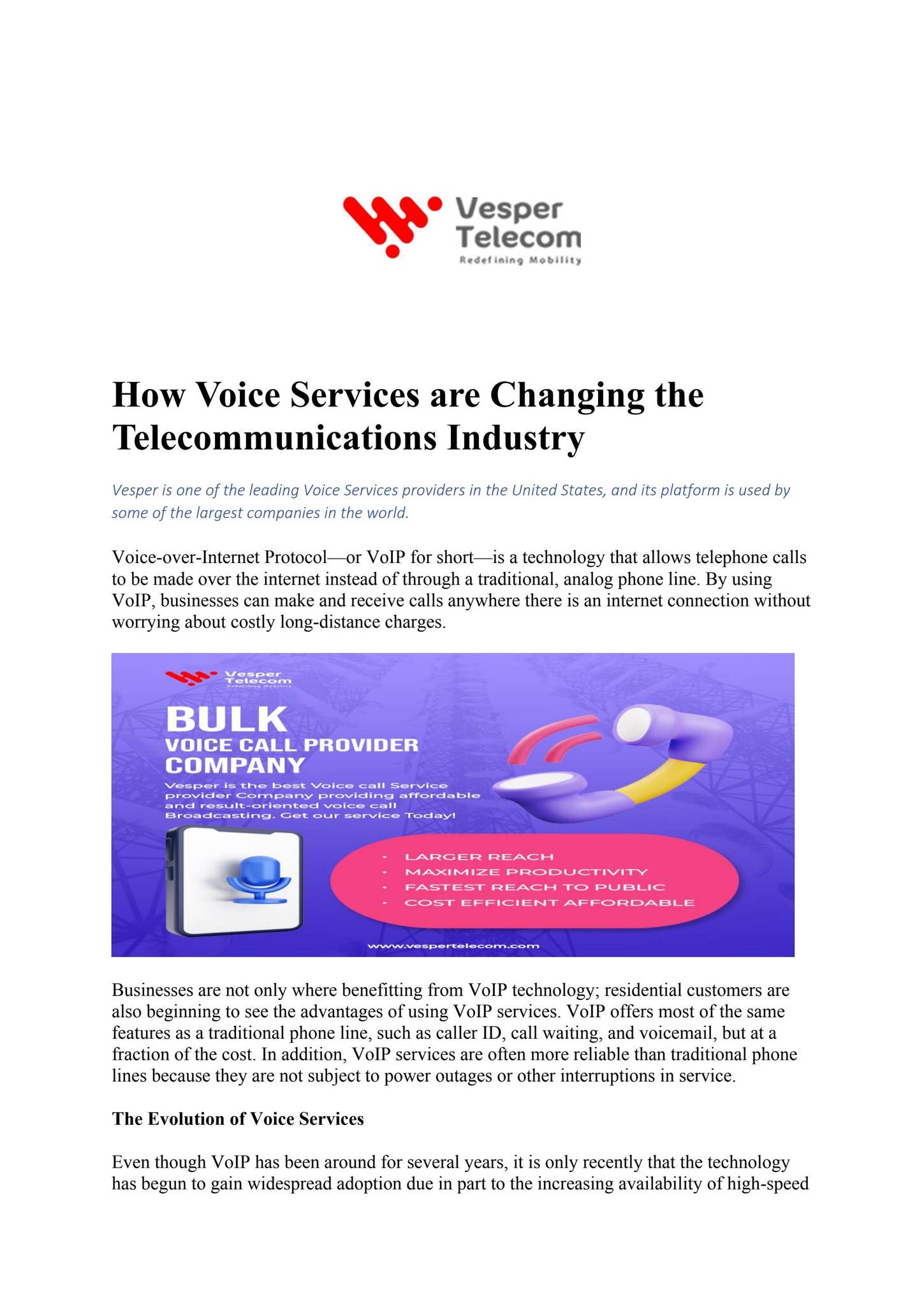 How Voice Services are Changing the Telecommunications Industry by vesper telecom - Issuu