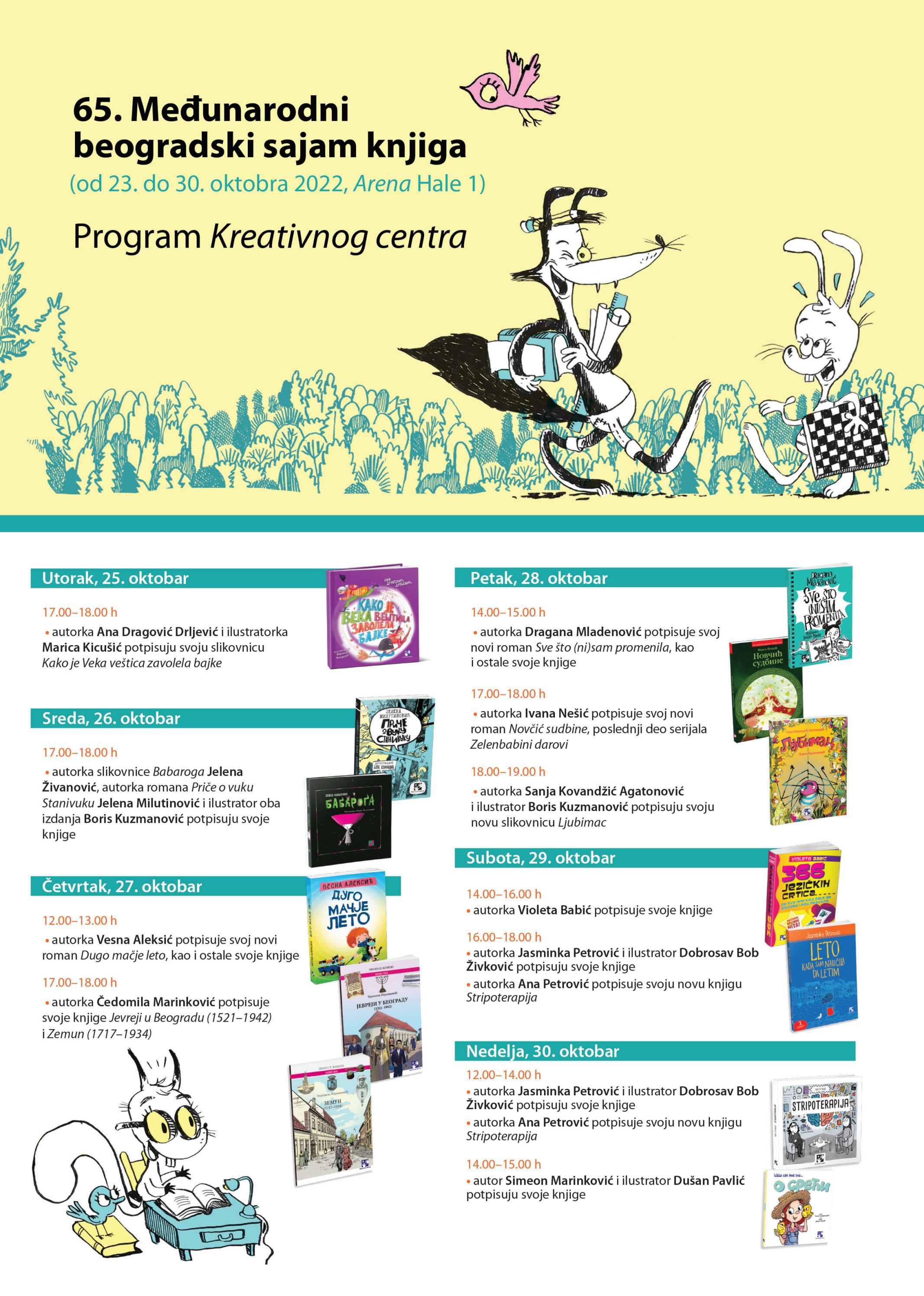 Program "Kreativnog centra" na Beogradskom sajmu knjiga by Kreativni centar - Issuu