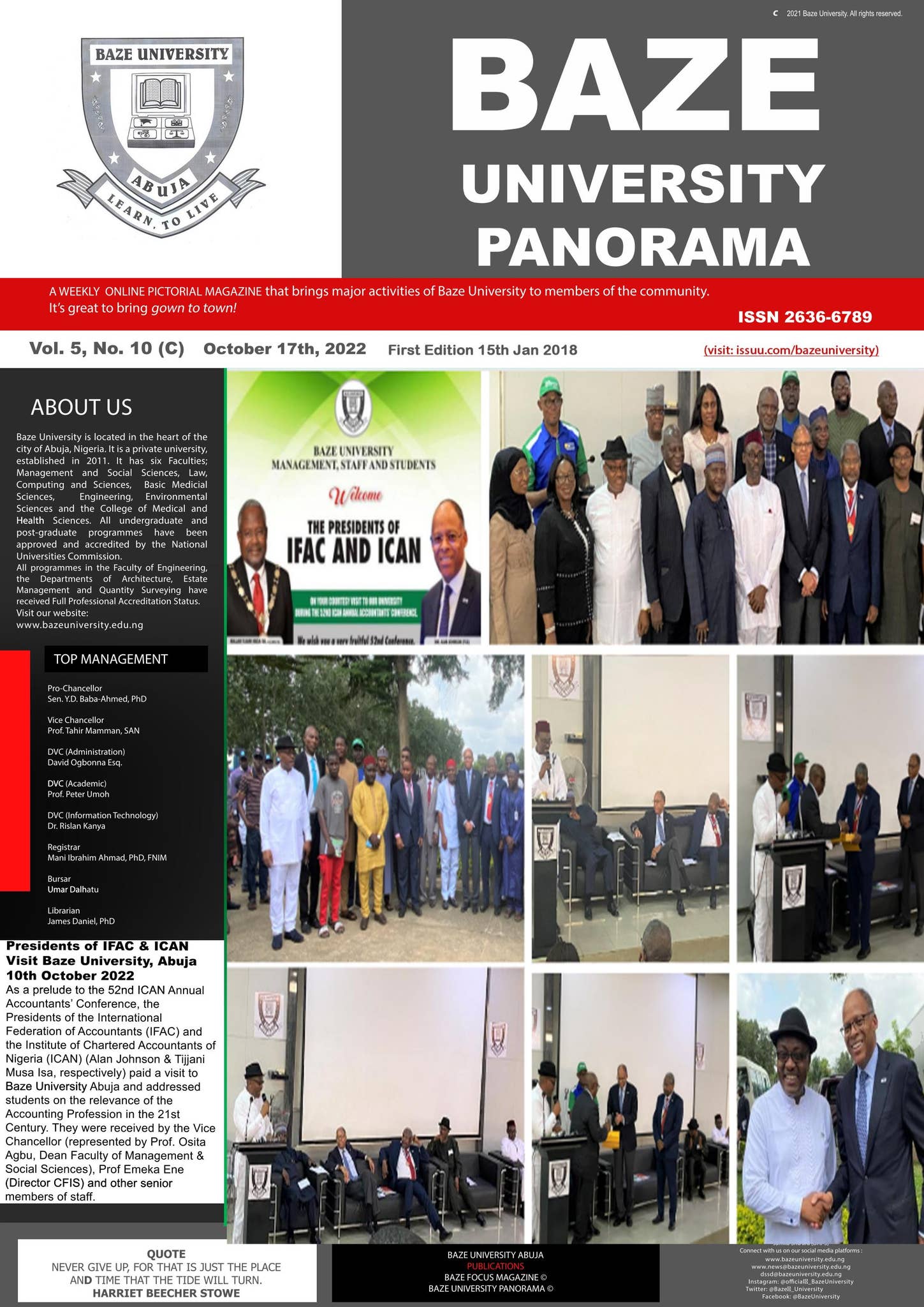 BAZE UNIVERSITY PANORAMA NEWS (17th October 2022) by Baze University ...