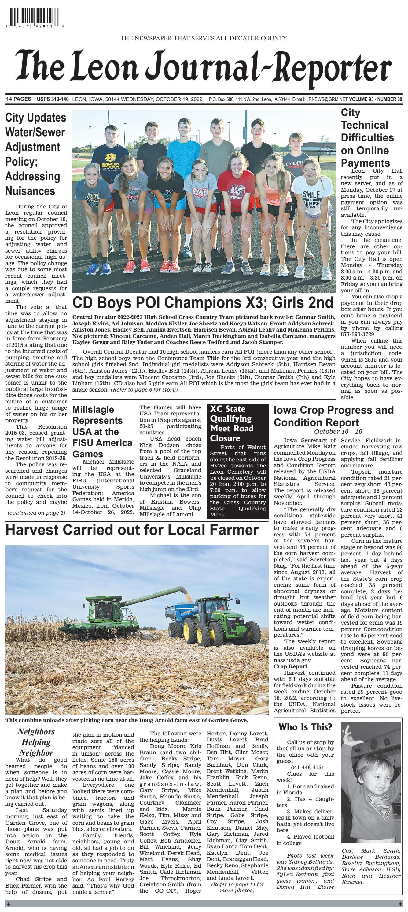 The Leon Journal-Reporter - October 19, 2022 by journalreporterleon - Issuu