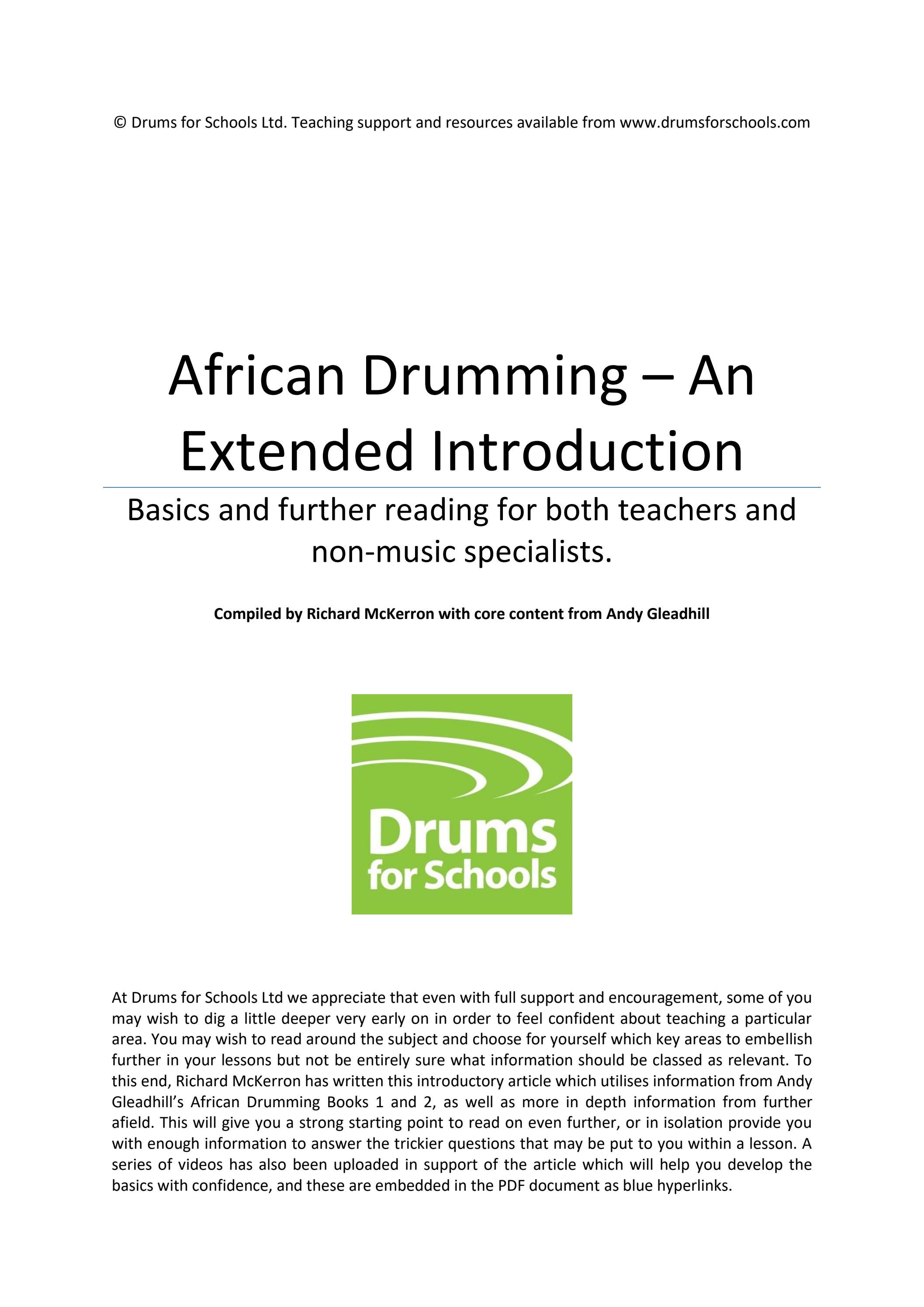 African Drumming - An Extended Introduction by Drums for Schools - Issuu