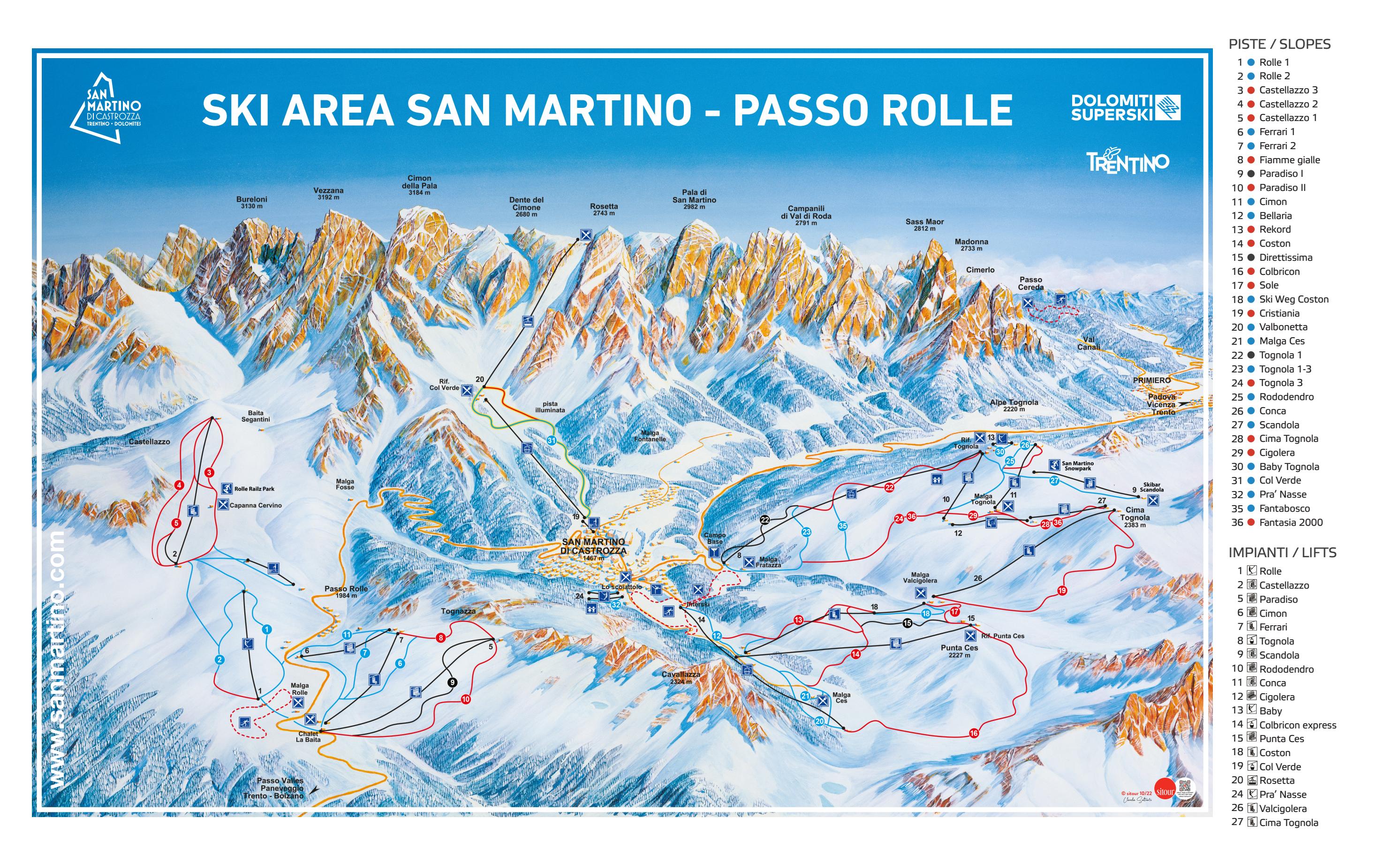 Skimap San Martino di Castrozza - Passo Rolle - Winter 2022-23 by ApT S ...