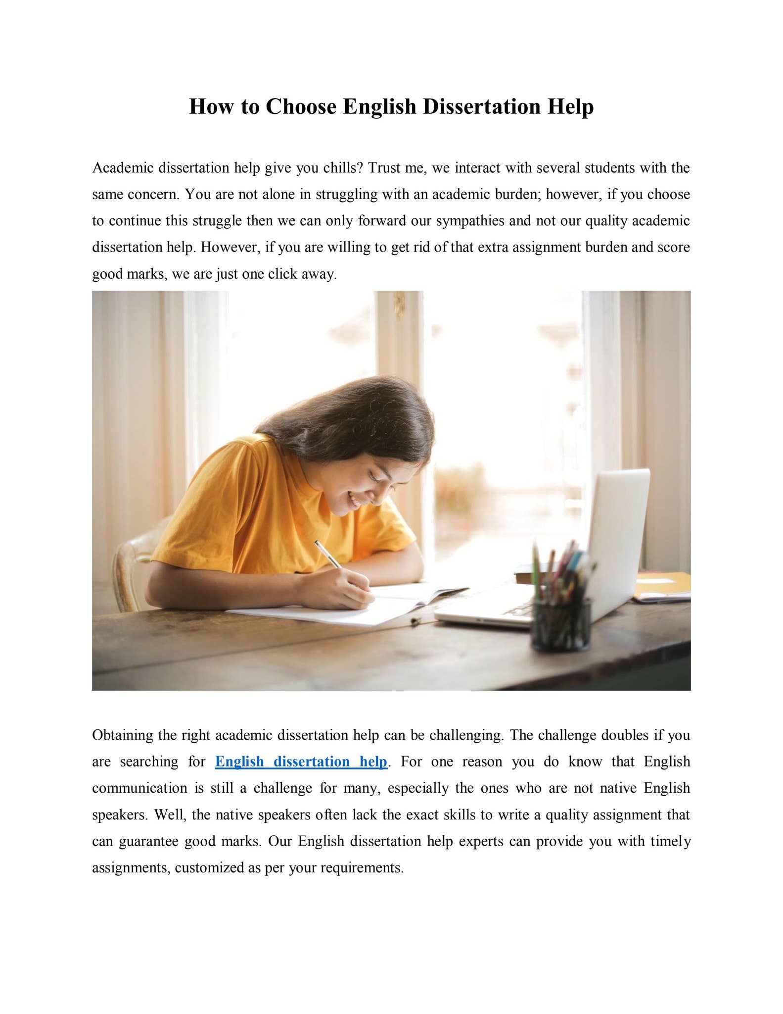 How to Choose English Dissertation Help by Jane Wilson - Issuu