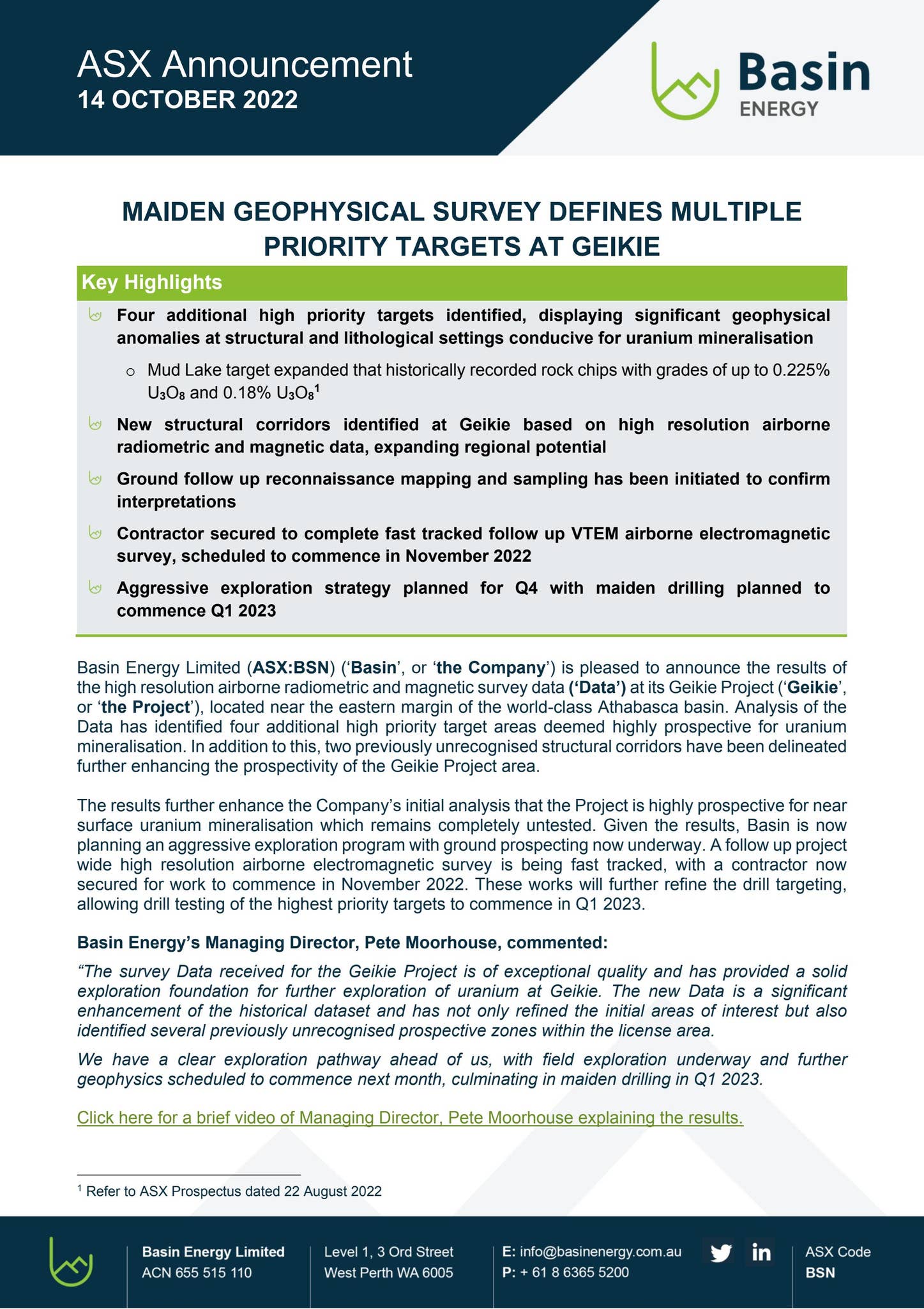 URANIUM - MAIDEN GEOPHYSICAL SURVEY DEFINES MULTIPLE by CFX Network ...
