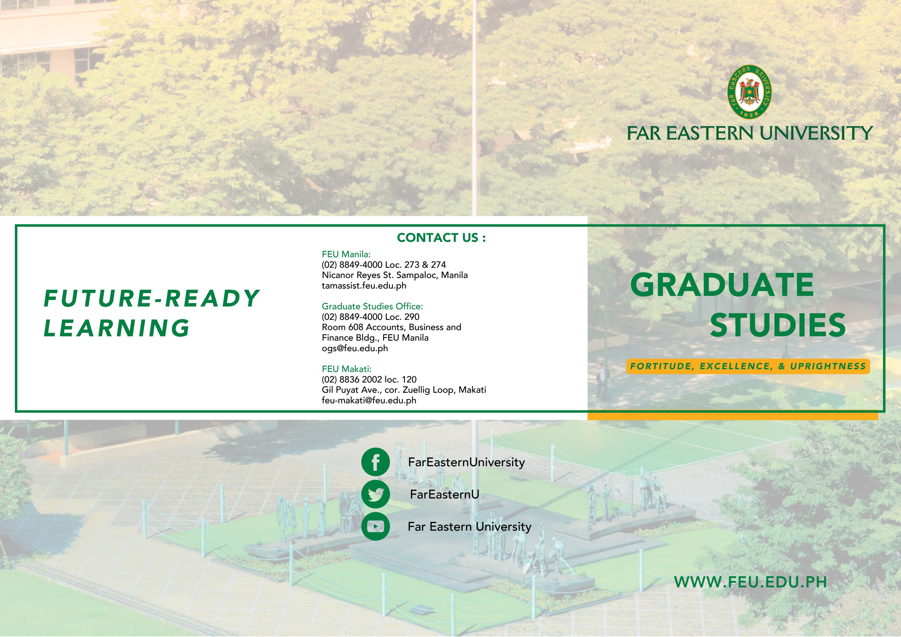 FEU GRADUATE STUDIES by feuadmissionsandfinancialassistance - Issuu
