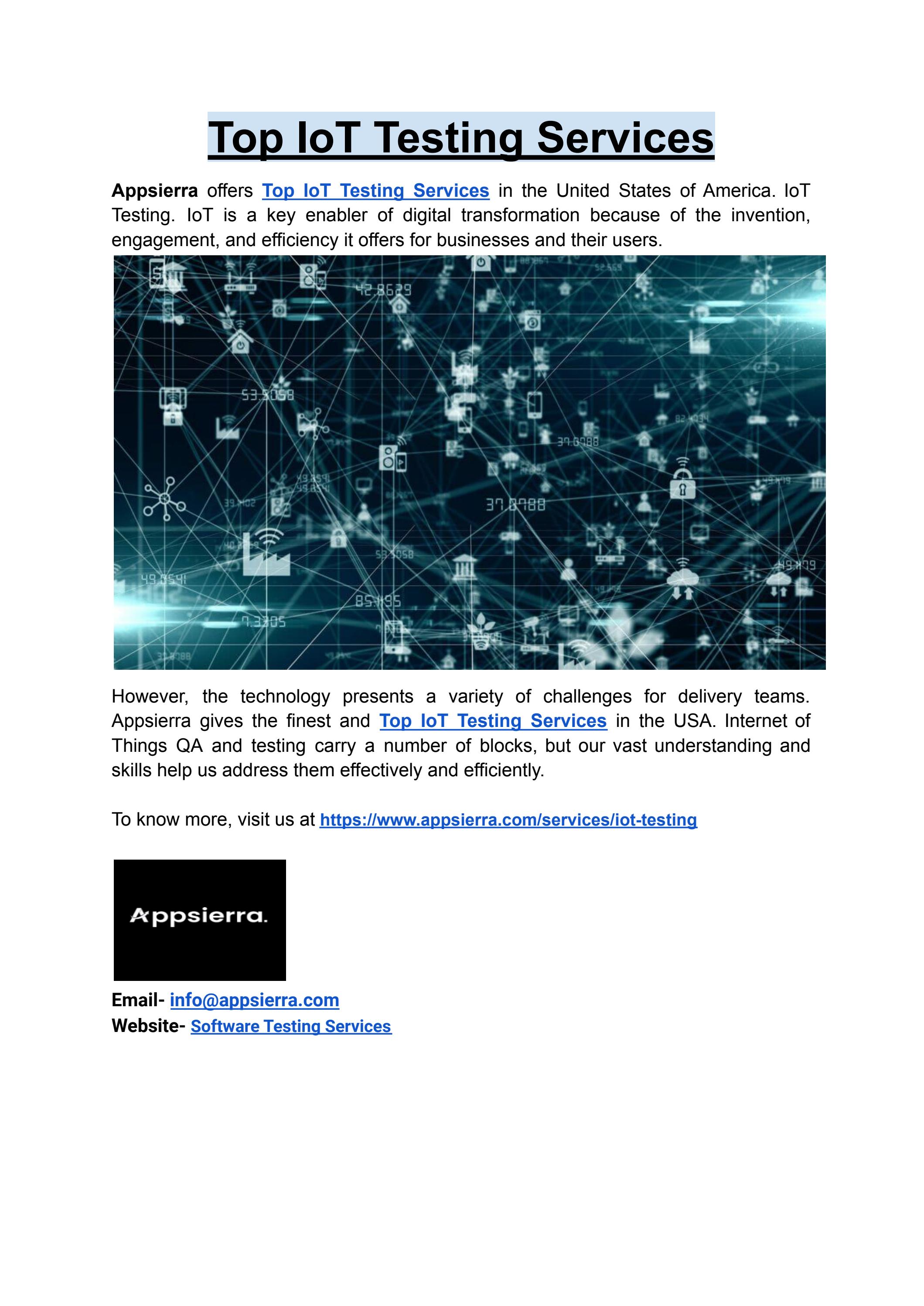 Top Iot Testing Services By Appsierra 22 Issuu