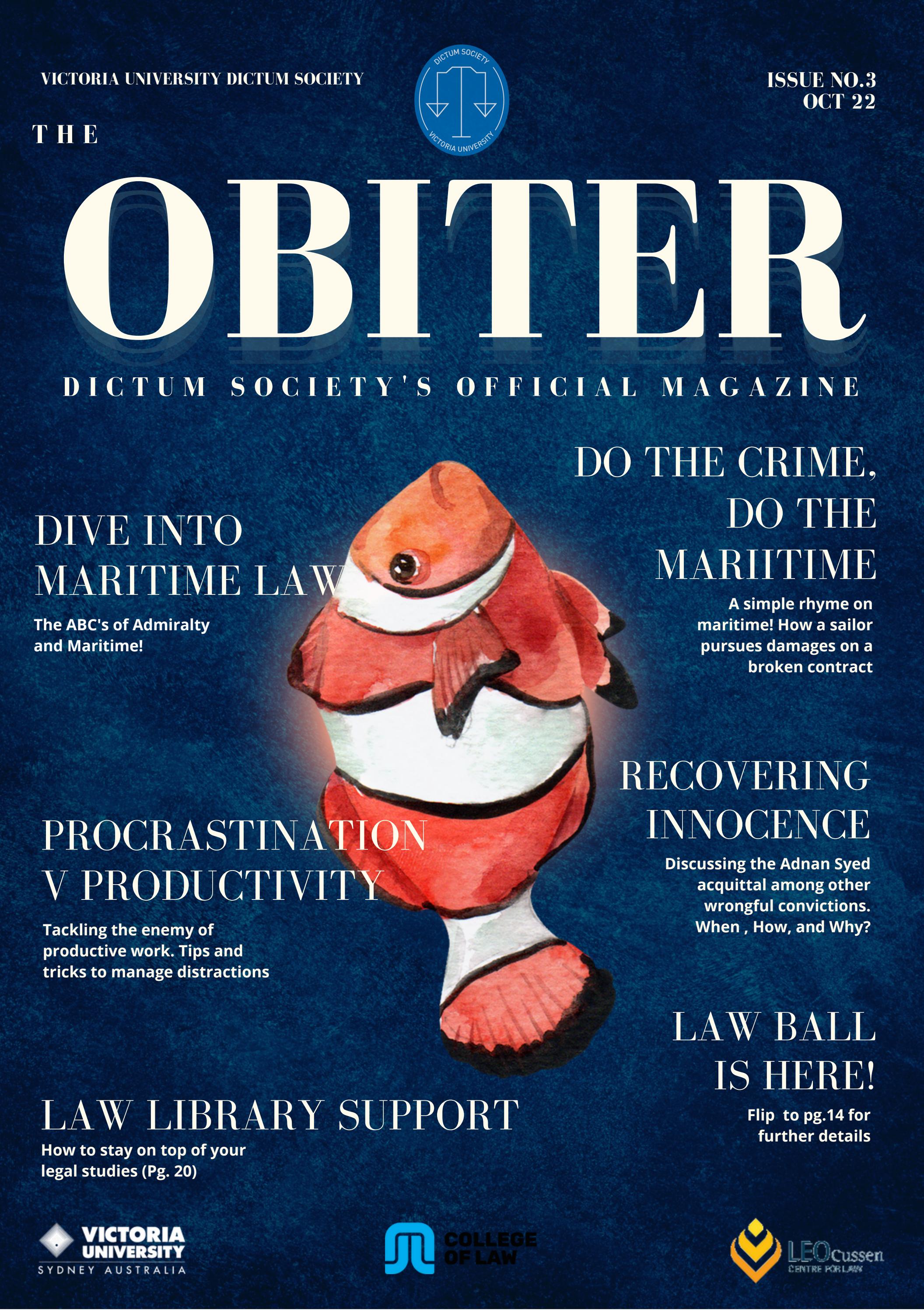 Obiter Issue Three 2022 by DictumSocietyVU - Issuu