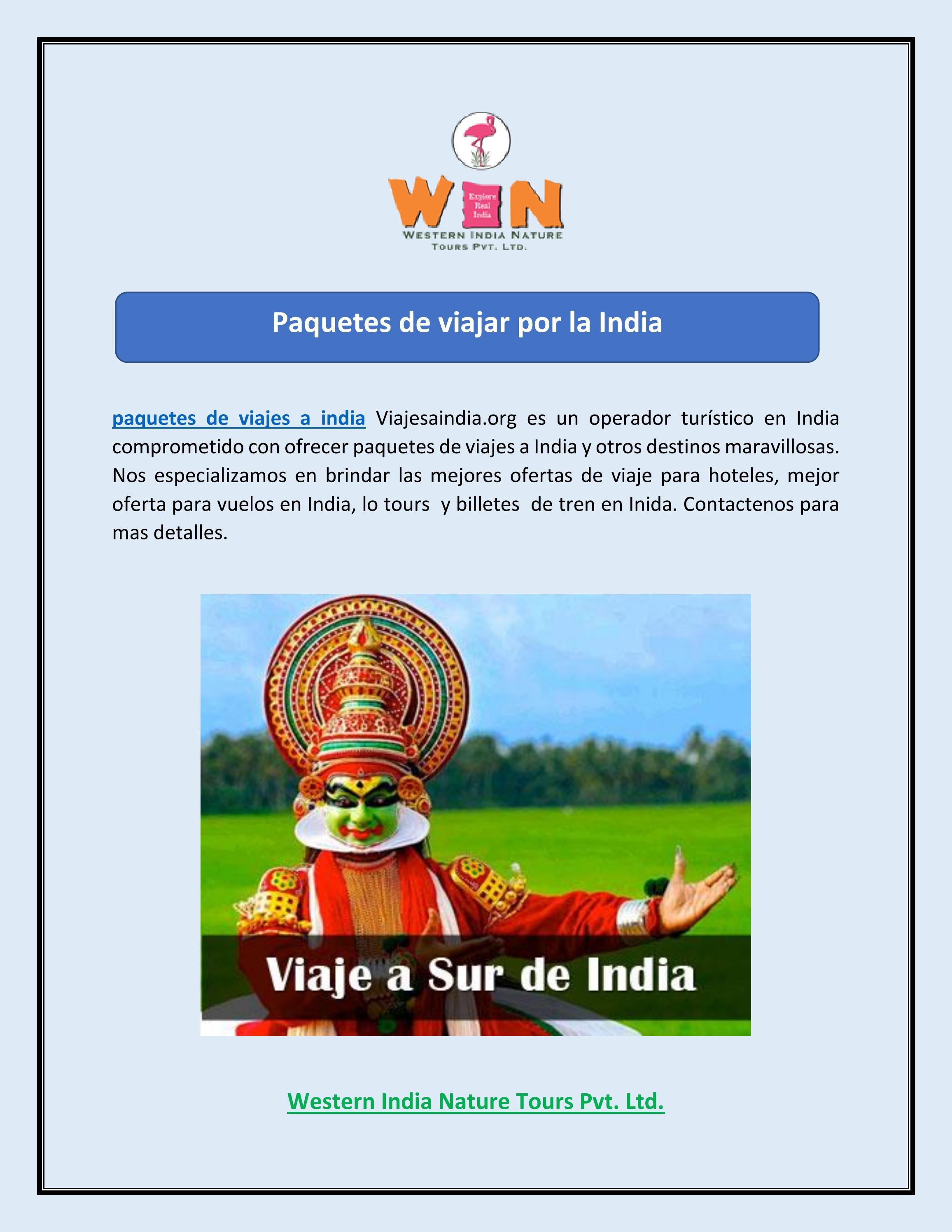 Paquetes de viajar por la India by Western India Nature Tours Pvt. Ltd ...