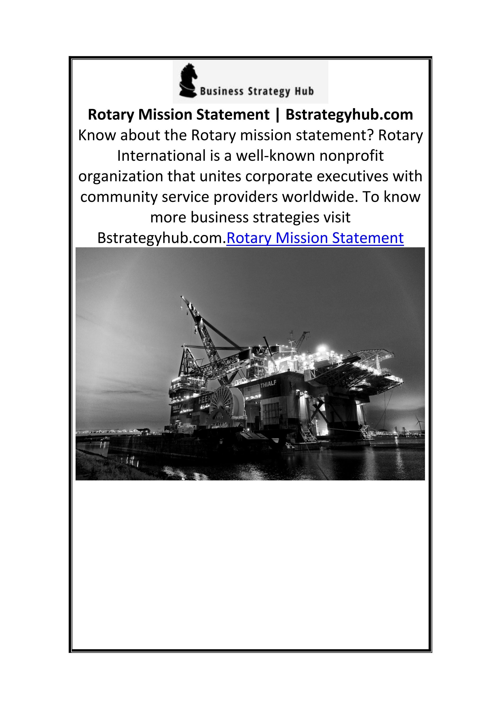Rotary Mission Statement | Bstrategyhub.com by bstrategyhub - Issuu