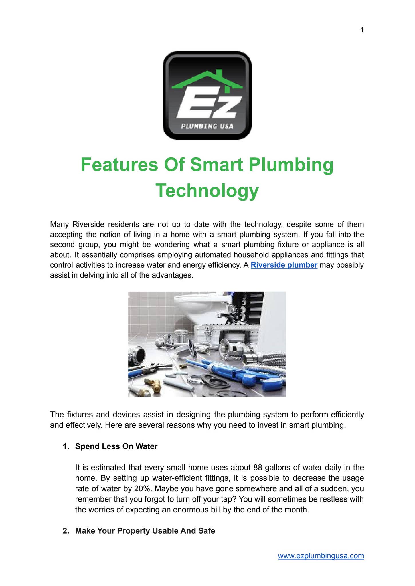 Features Of Smart Plumbing Technology by ezplumbingusa2 - Issuu
