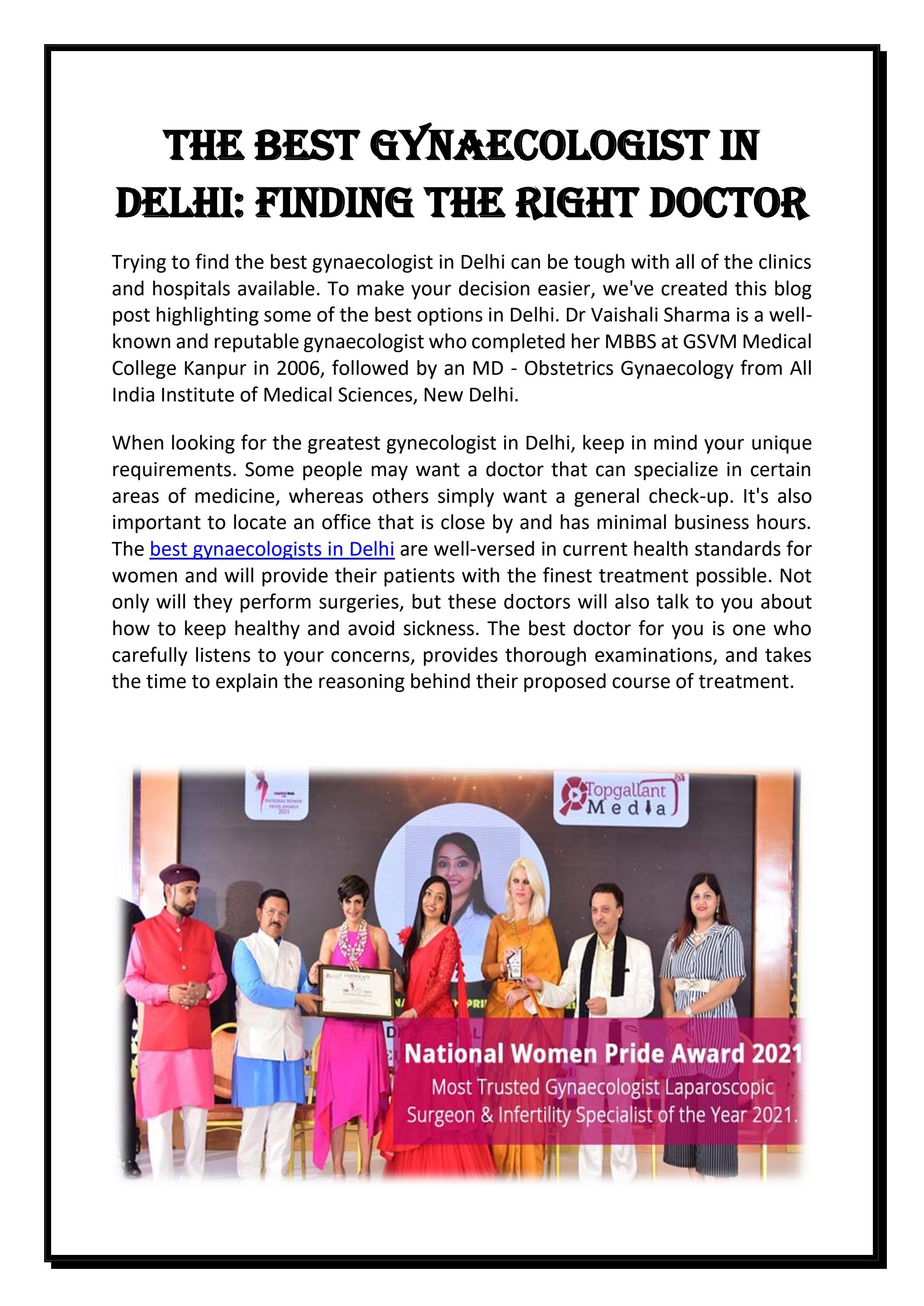 The Best Gynaecologist in Delhi: Finding the Right Doctor by Dr ...