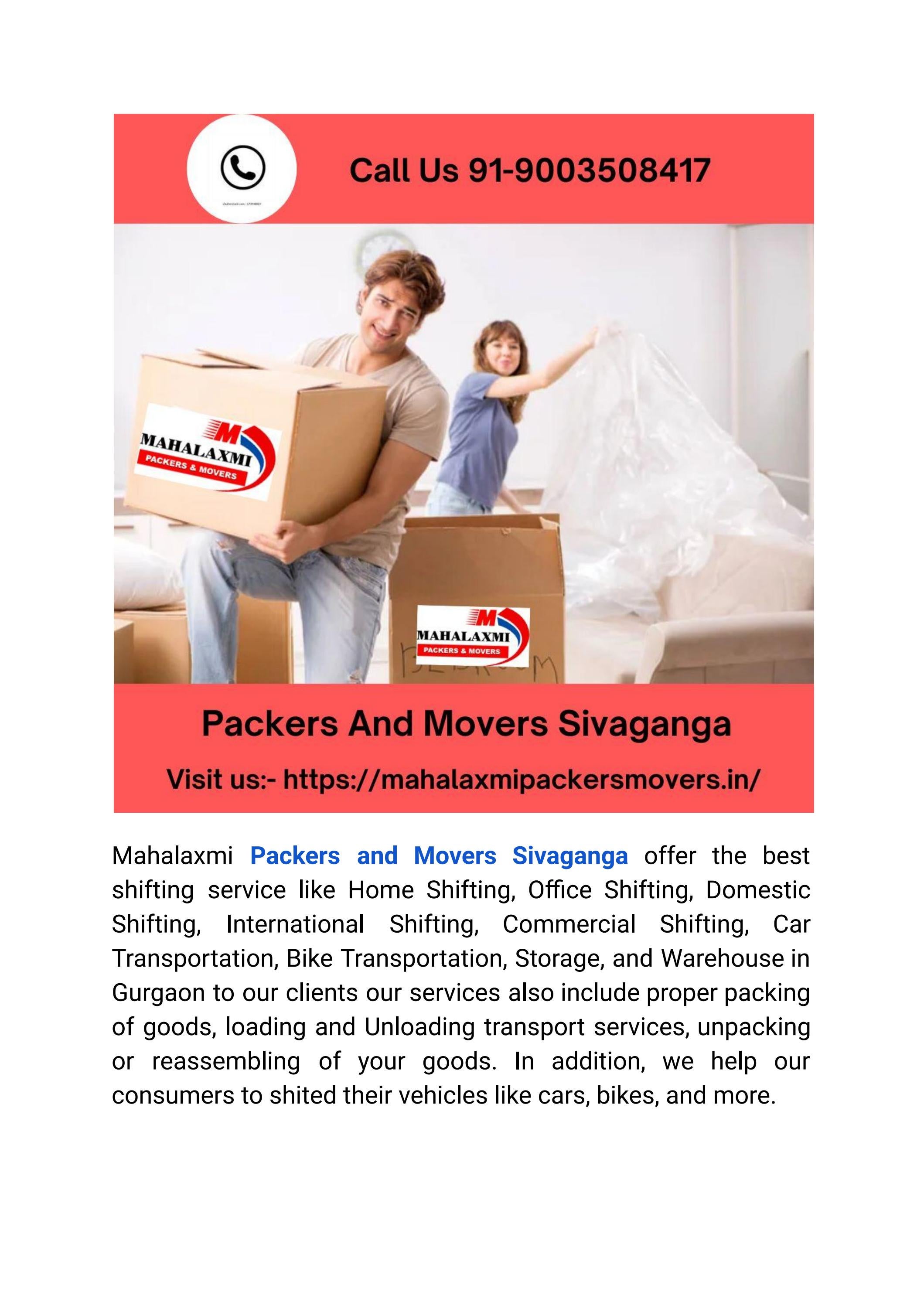 Packers and Movers Sivaganga by Ramesh Sharma - Issuu