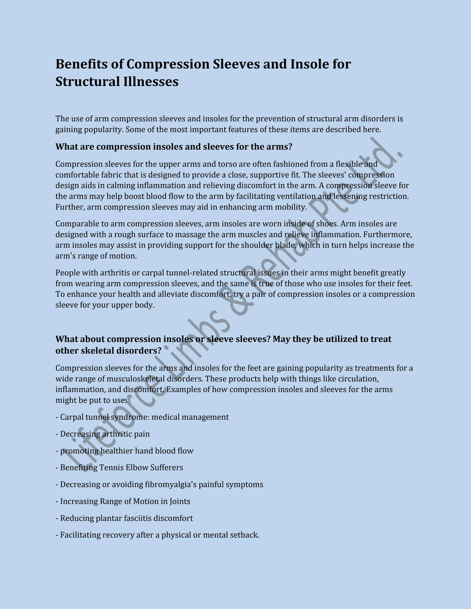 Benefits of Compression Sleeves and Insole for Structural Illnesses by ...