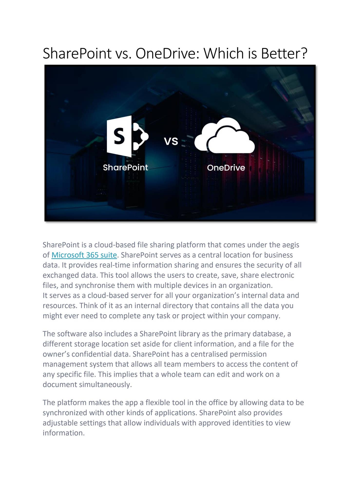 SharePoint vs. OneDrive: Which is Better? by Sam William - Issuu