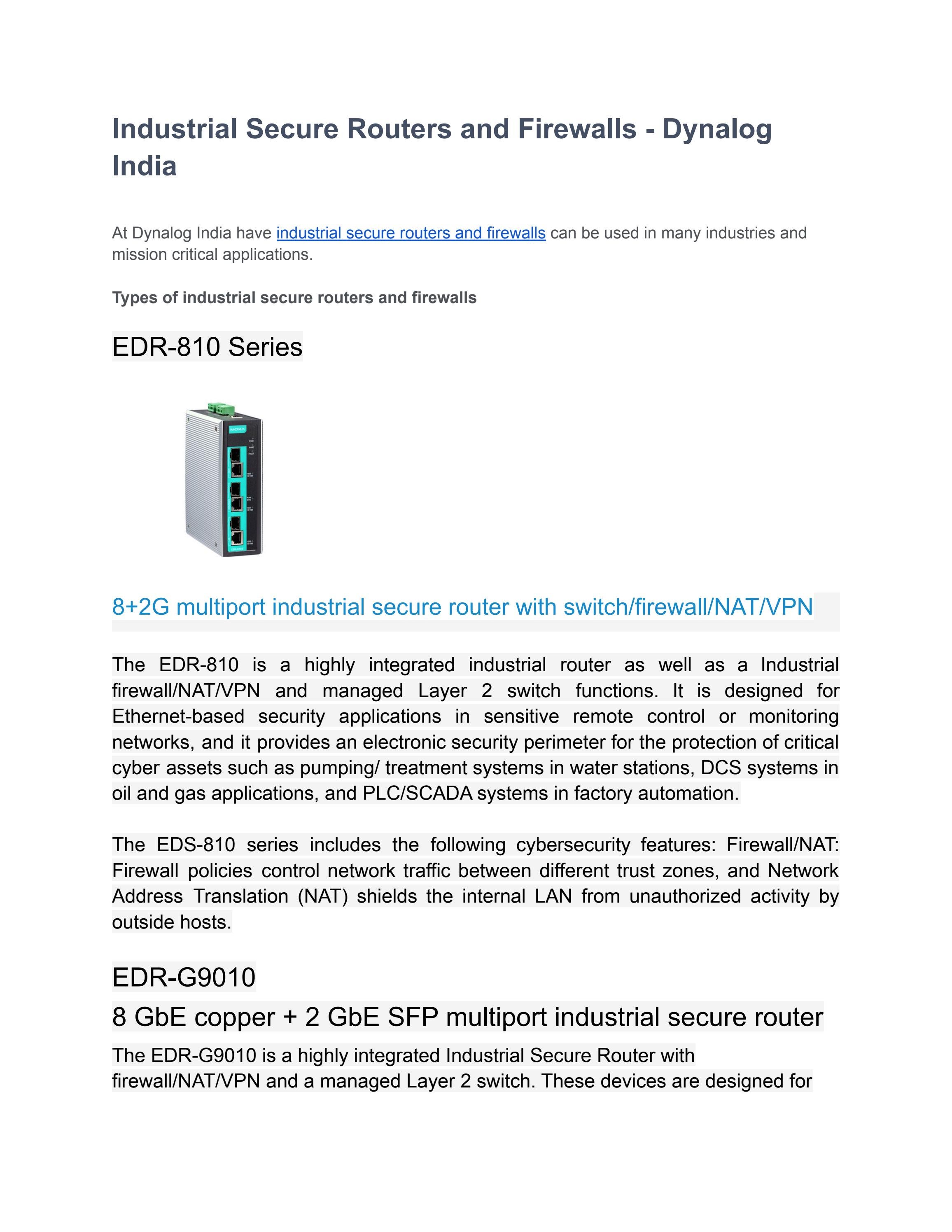 Industrial Secure Routers and Firewalls - Dynalog India by Dynalog ...