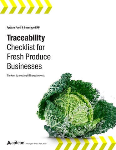 Aptean Food & Beverage ERP Whitepaper: Traceability Checklist for Fresh ...