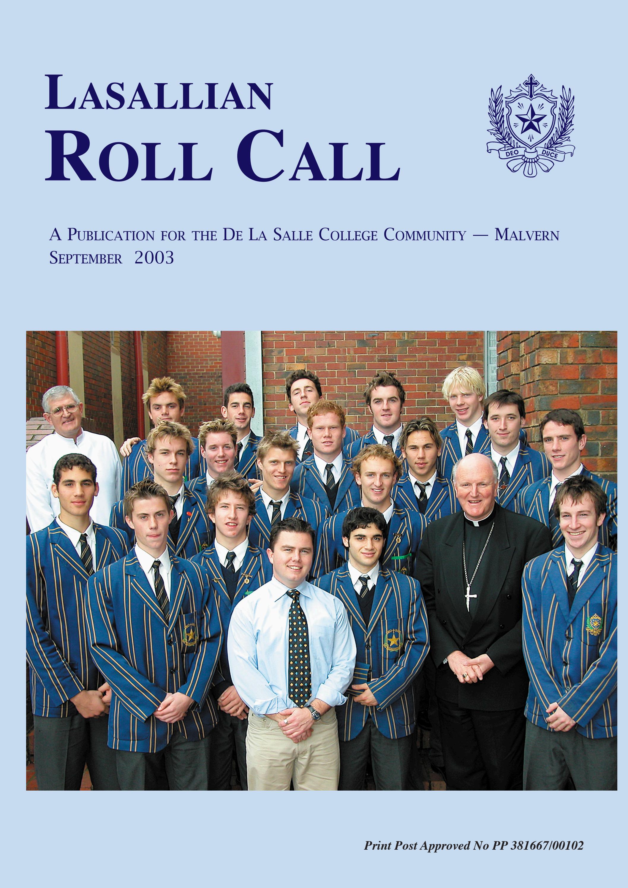 Roll Call - September 2003 by De La Salle College - Issuu