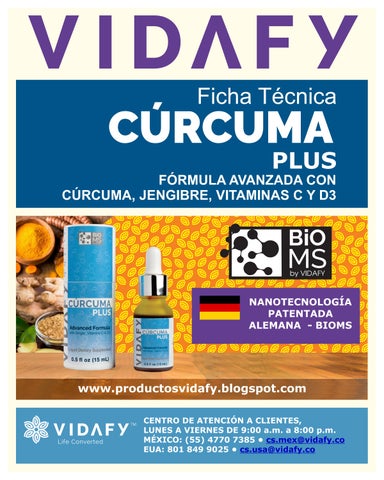 FICHA TECNICA CURCUMA PLUS by VIDAFY USA - Issuu