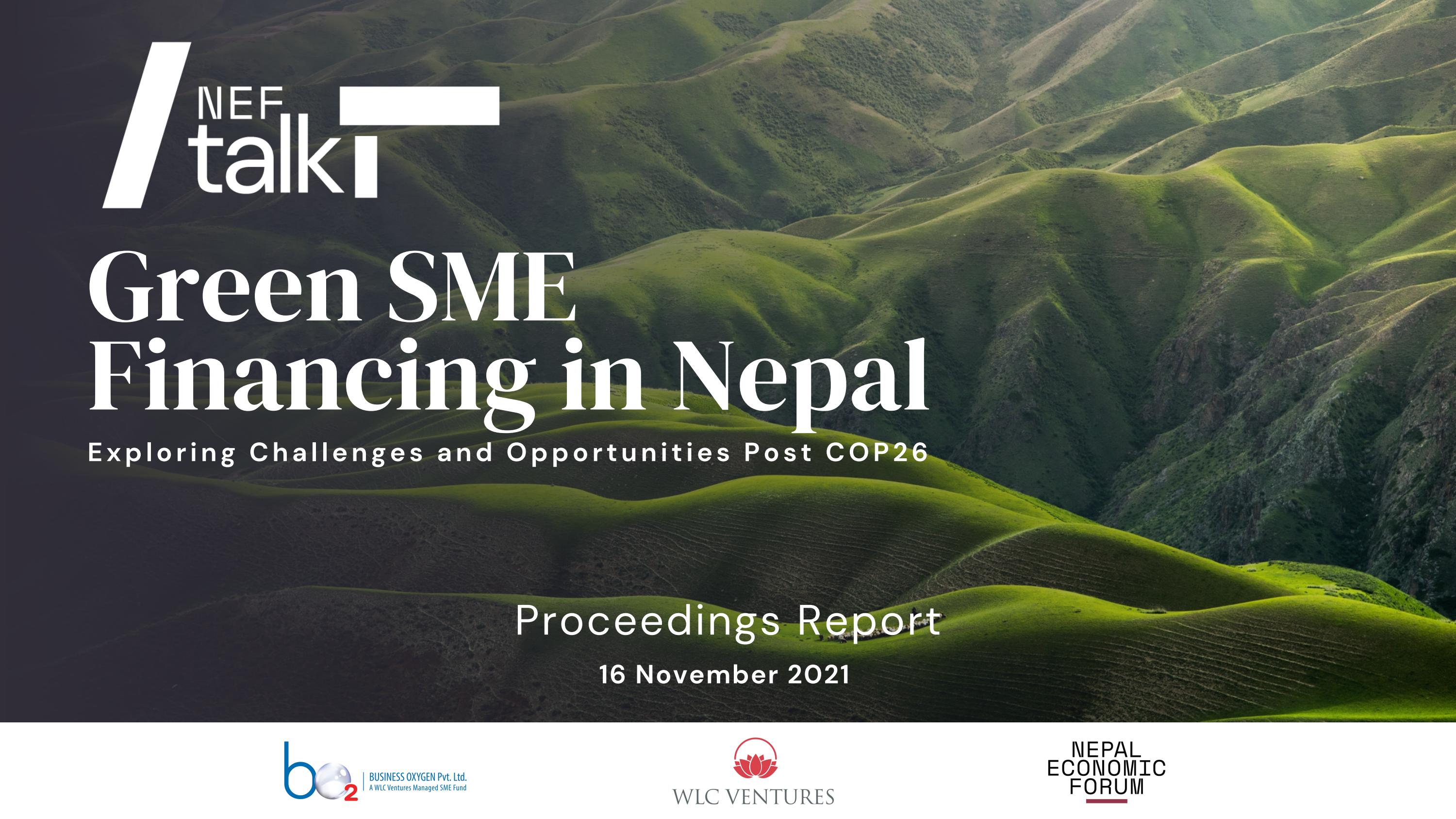 Proceedings Report - Green SME Financing in Nepal by Nepal Economic ...