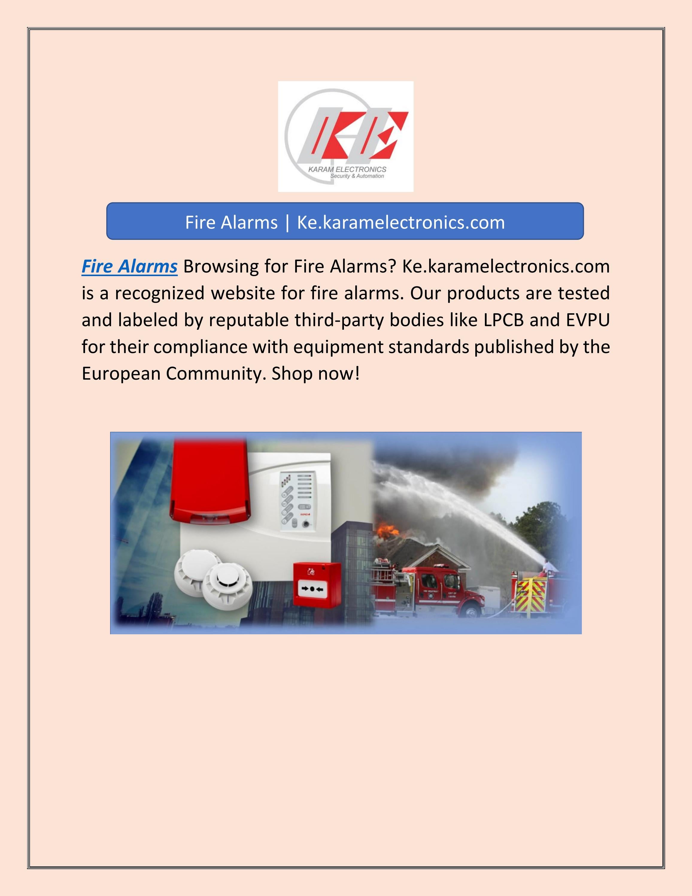 Fire Alarms | Ke.karamelectronics.com by Karam Electronics - Issuu