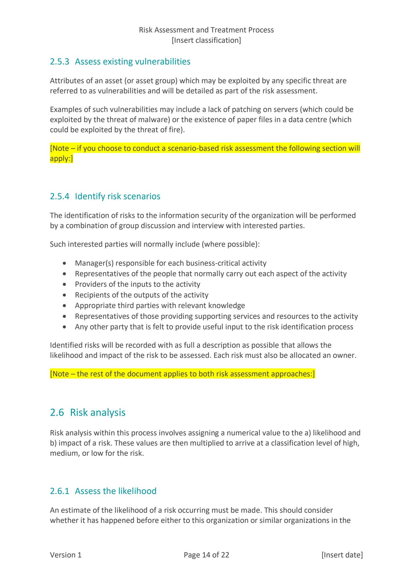 ISMS-DOC-06-2 Risk Assessment and Treatment Process by CertiKit Limited ...