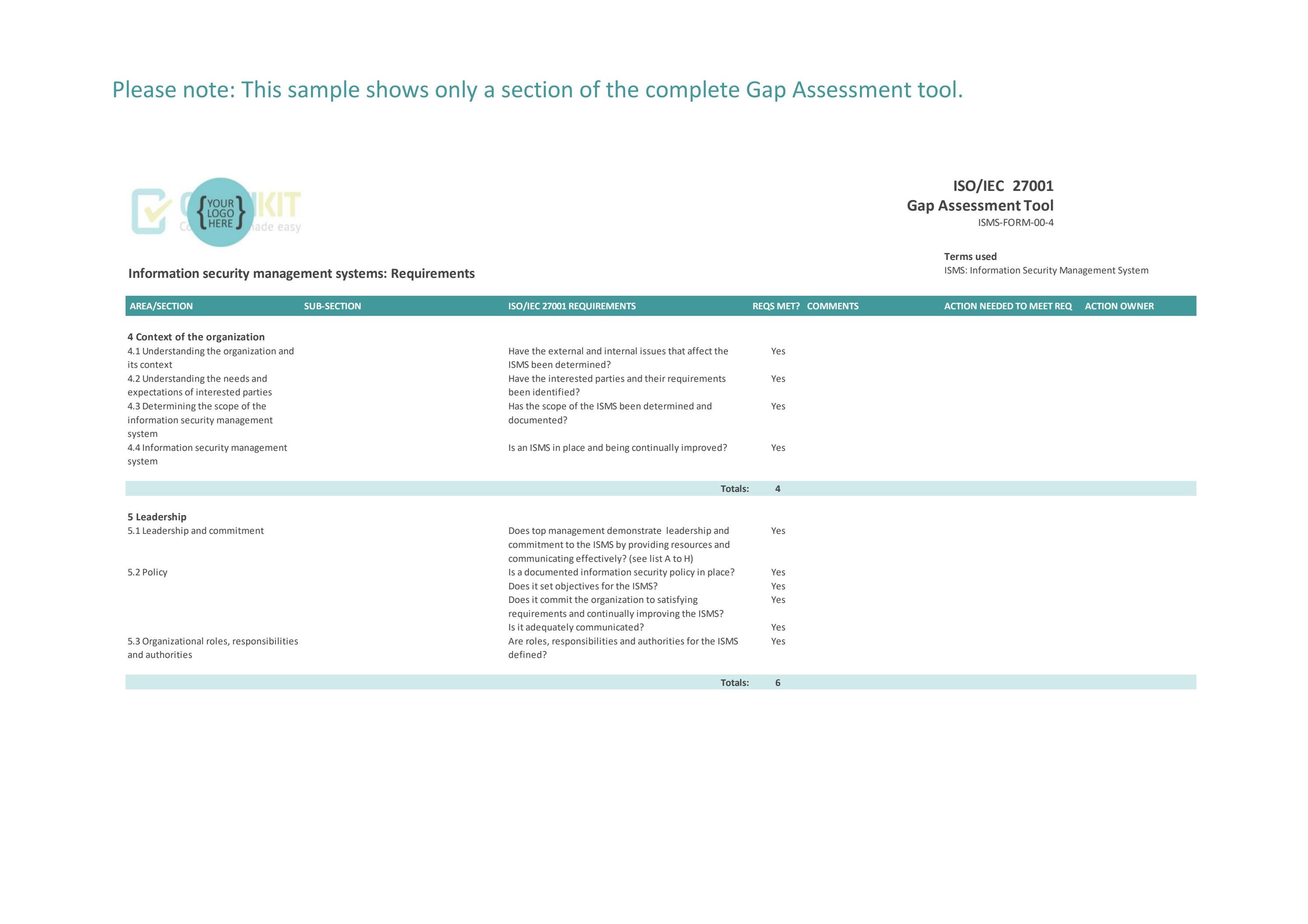 ISMS-FORM-00-4 ISO27001 Gap Assessment Tool by CertiKit Limited - Issuu