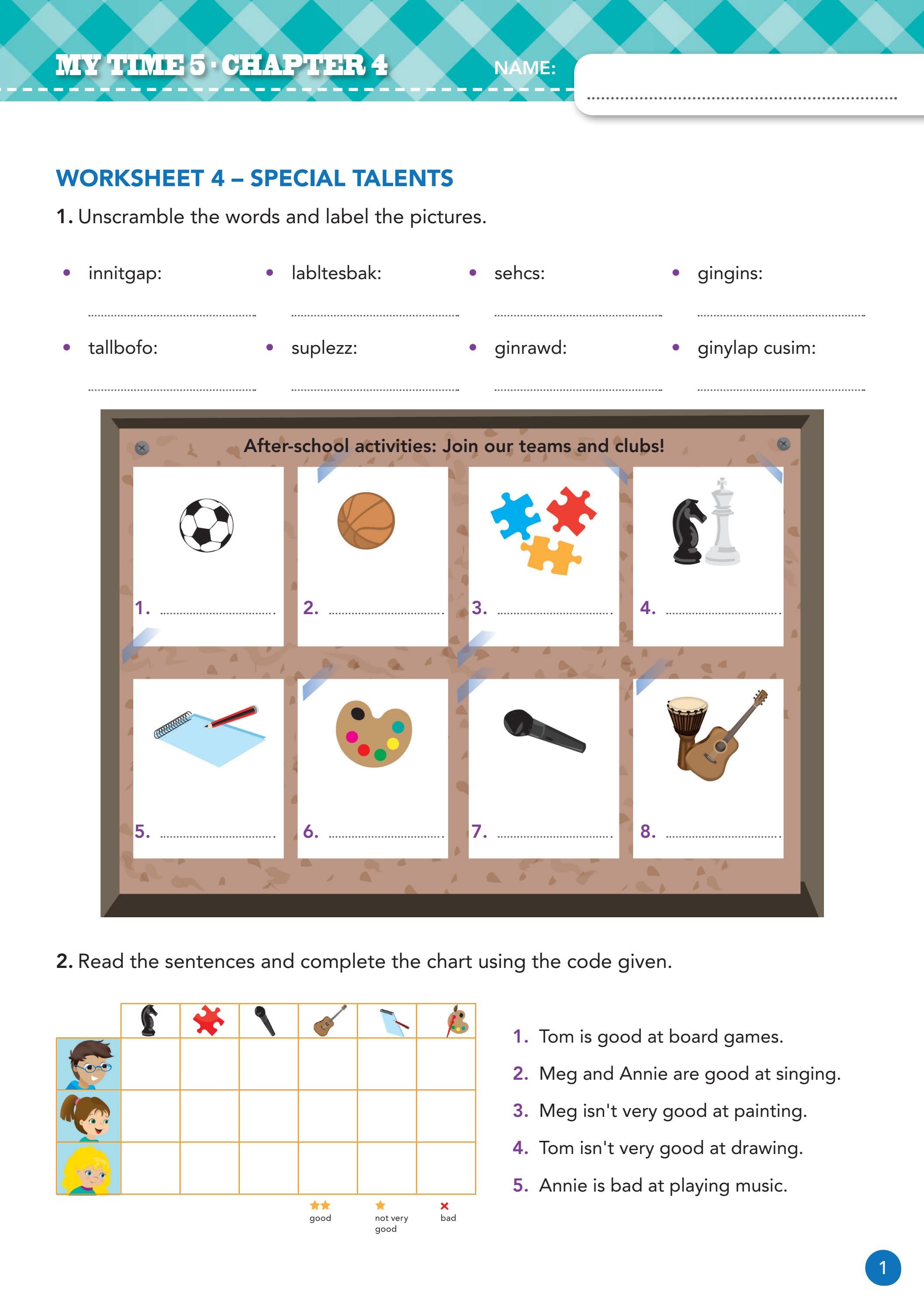 Worksheet 4 - My Time 5 by Editorial ACES - Issuu