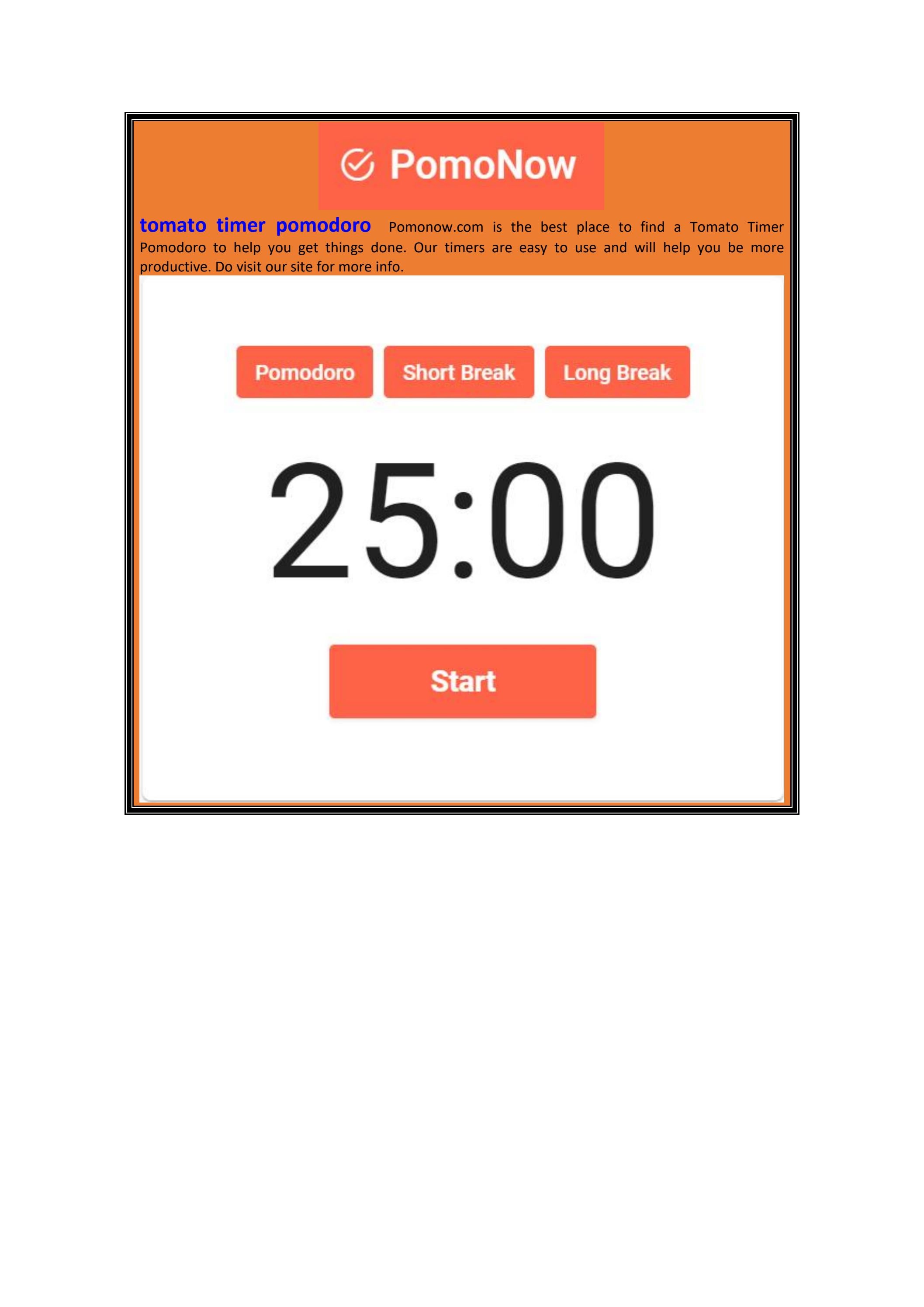 Tomato Timer Pomodoro By Pomo Now Issuu