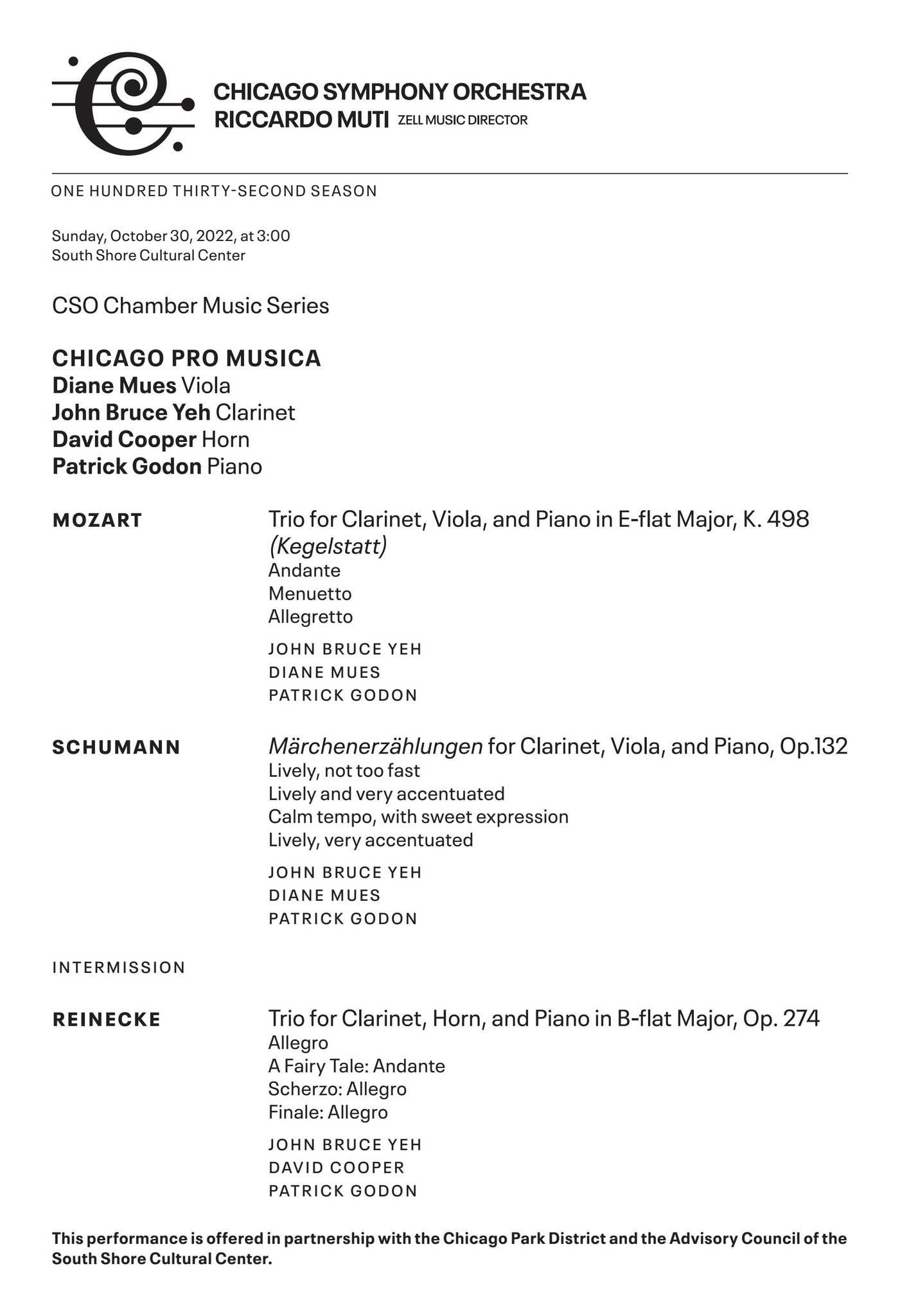 Program Book - CSO Chamber Music: Chicago Pro Musica at South Shore ...