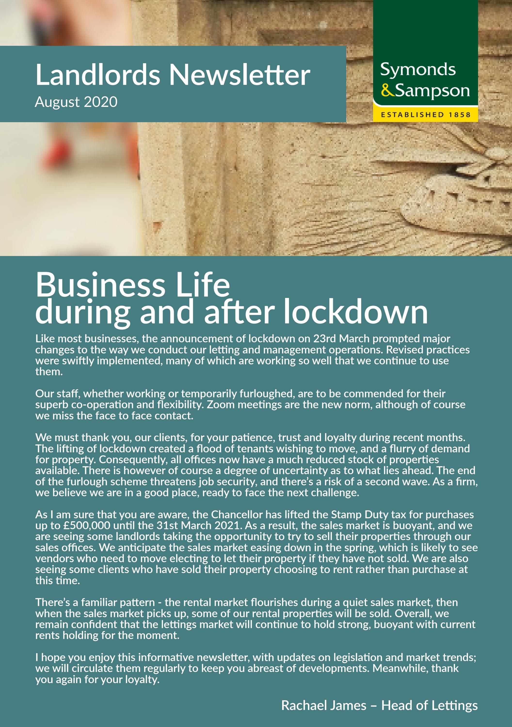 Landlords Newsletter September 2020 by Symonds & Sampson - Issuu