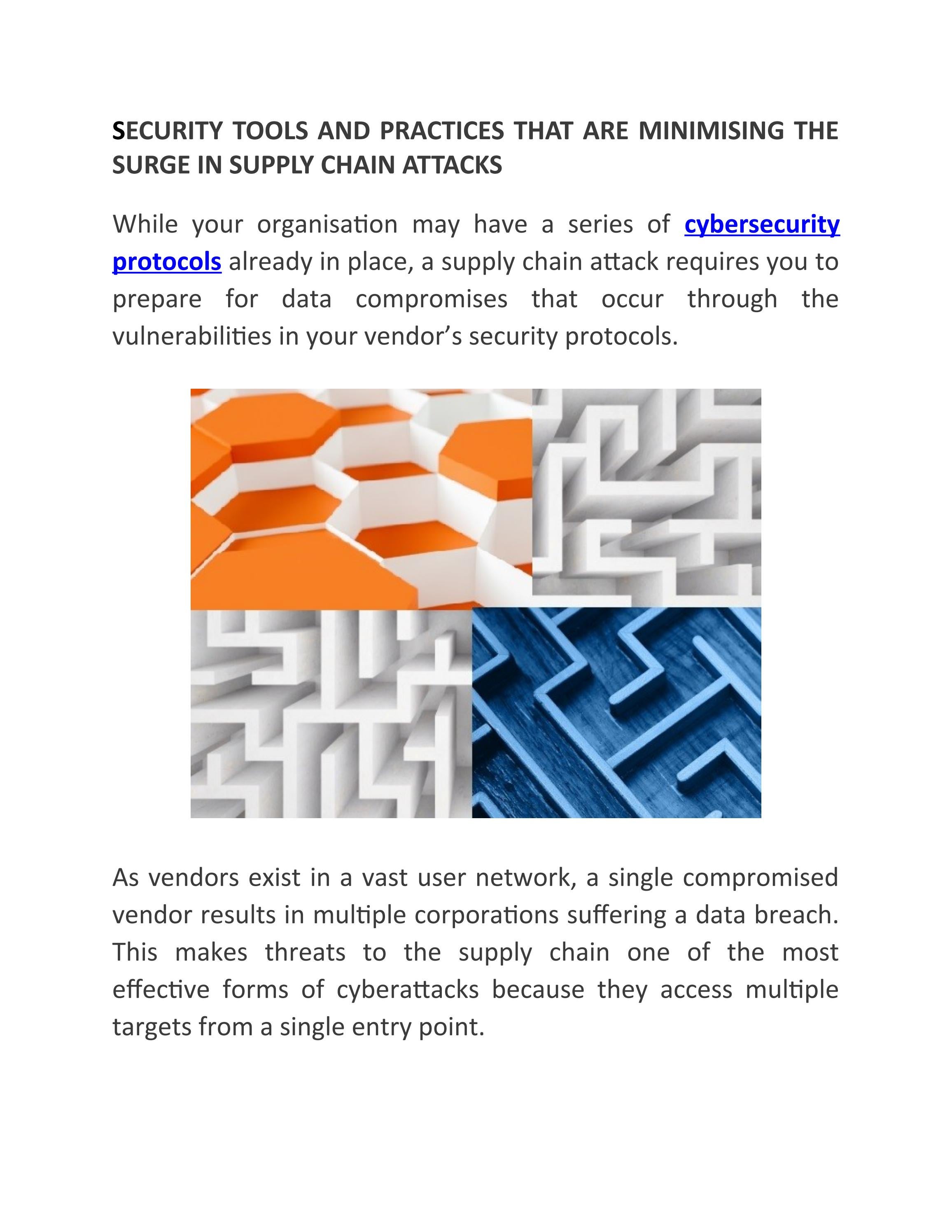 SECURITY TOOLS AND PRACTICES THAT ARE MINIMISING THE SURGE IN SUPPLY ...