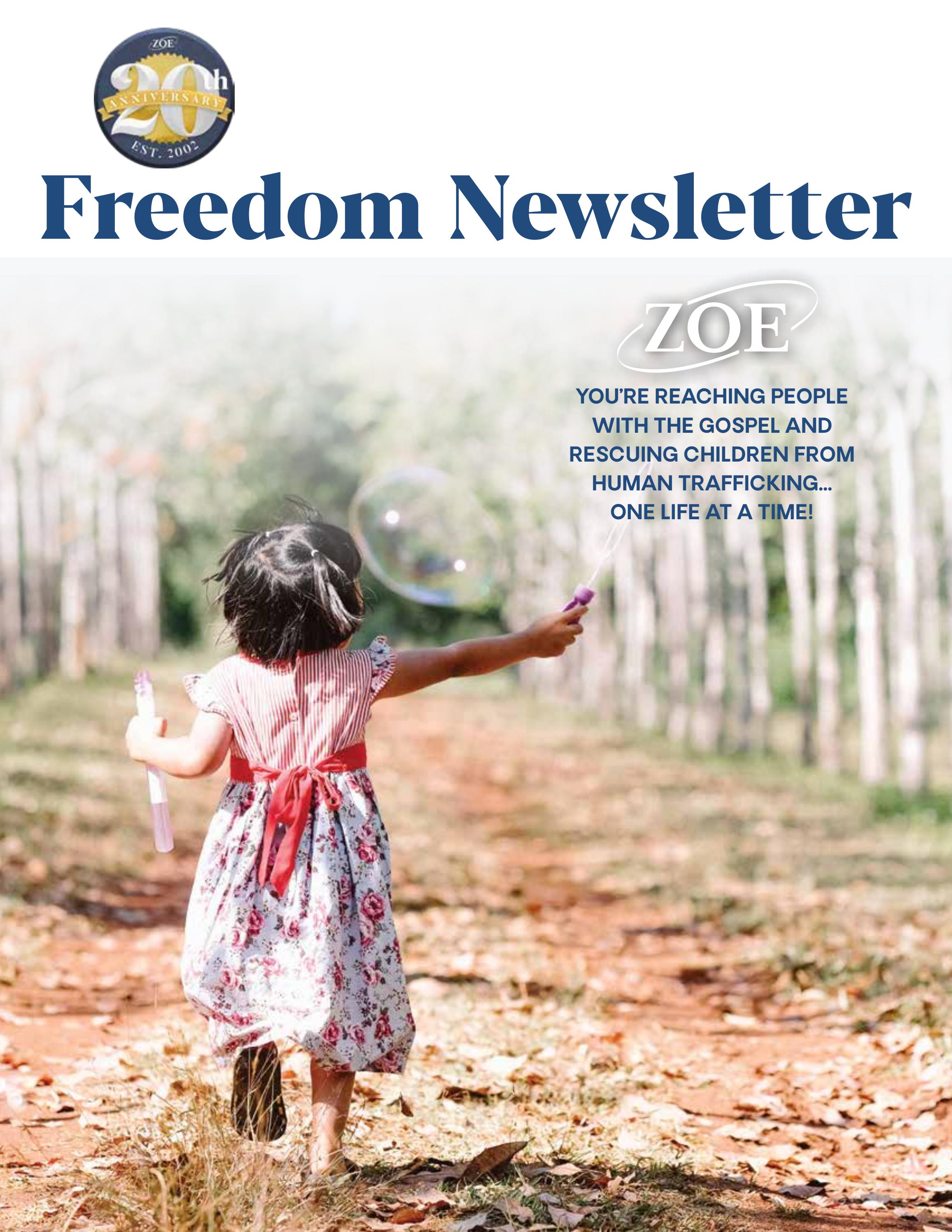 ZOE Freedom Newsletter- 20th Anniversary by gozoe - Issuu