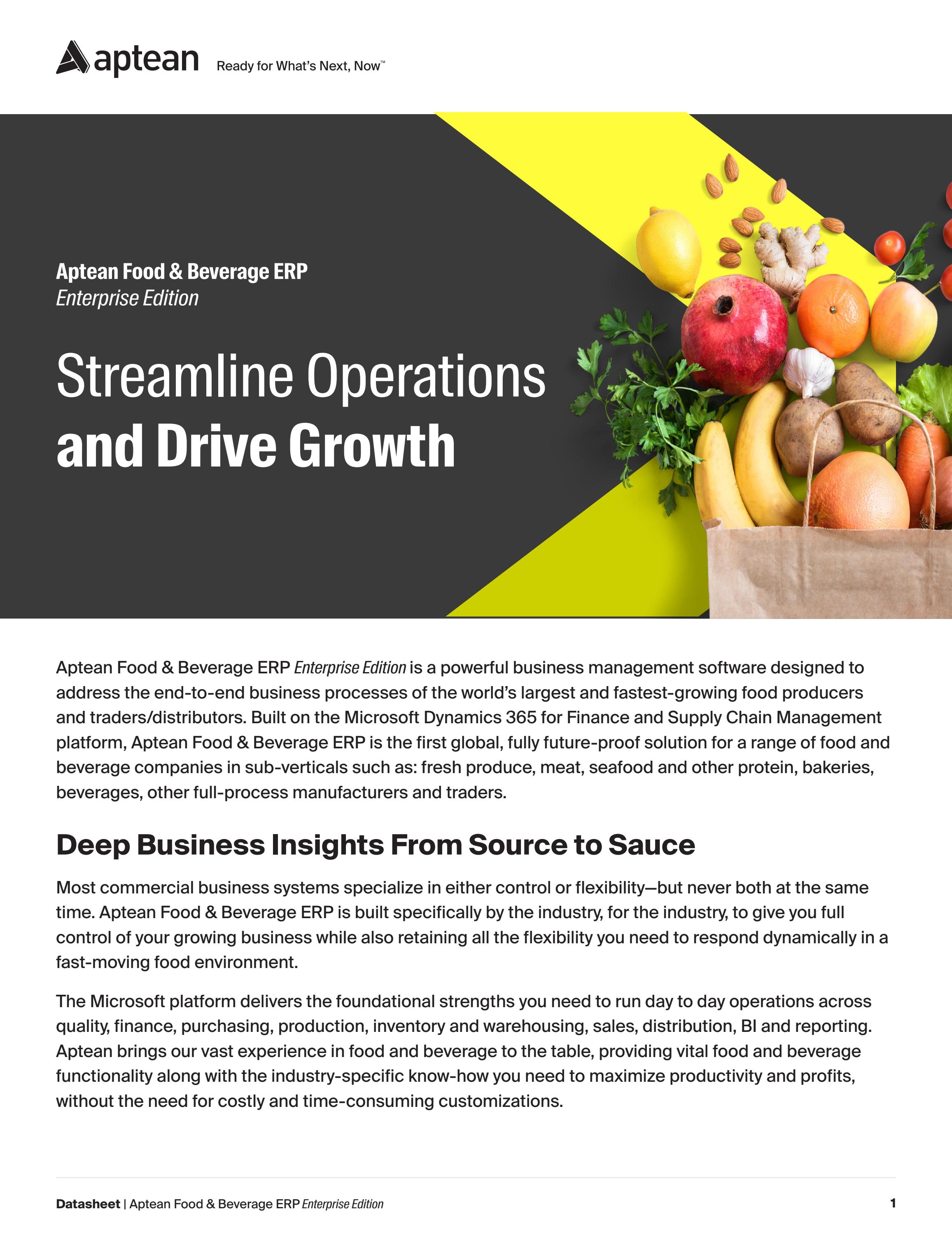 Aptean Food & Beverage ERP, Enterprise Edition by Aptean - Issuu