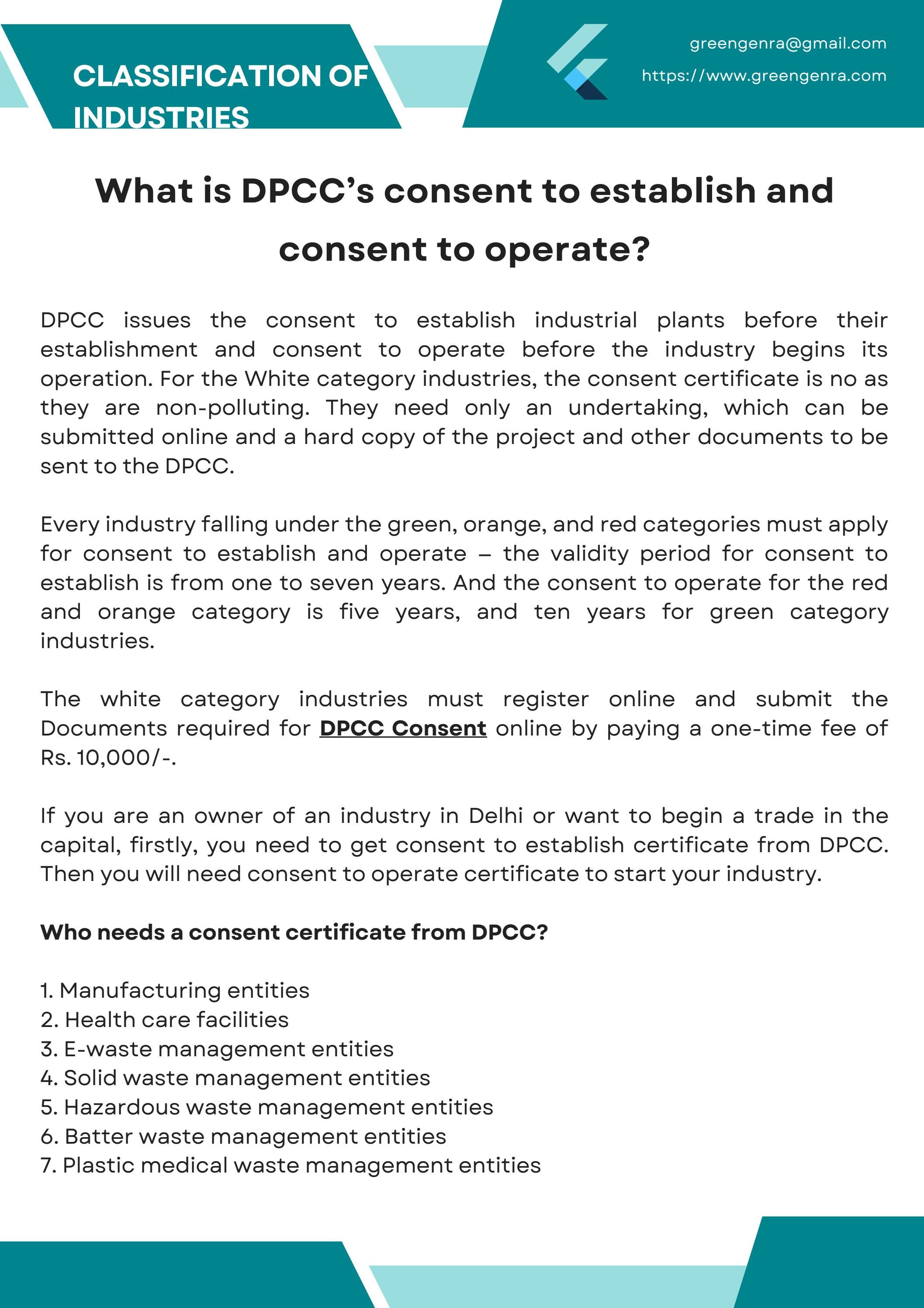 What is DPCC’s consent to establish and consent to operate? by ...