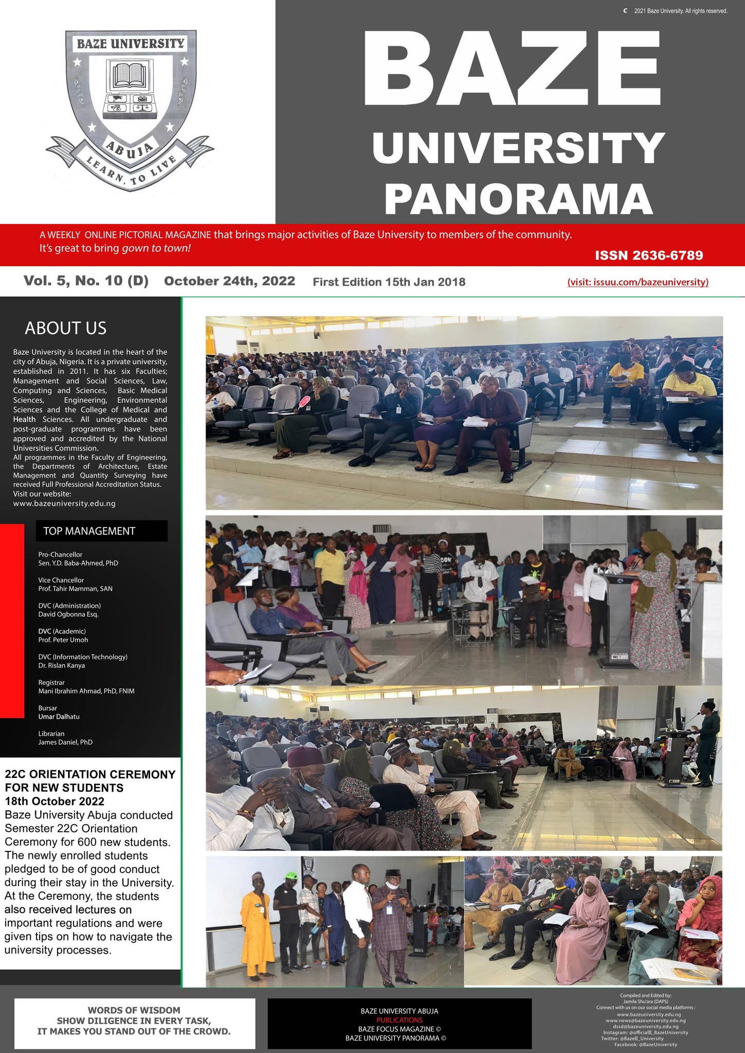 BAZE UNIVERSITY PANORAMA NEWS (24th October 2022) by Baze University ...