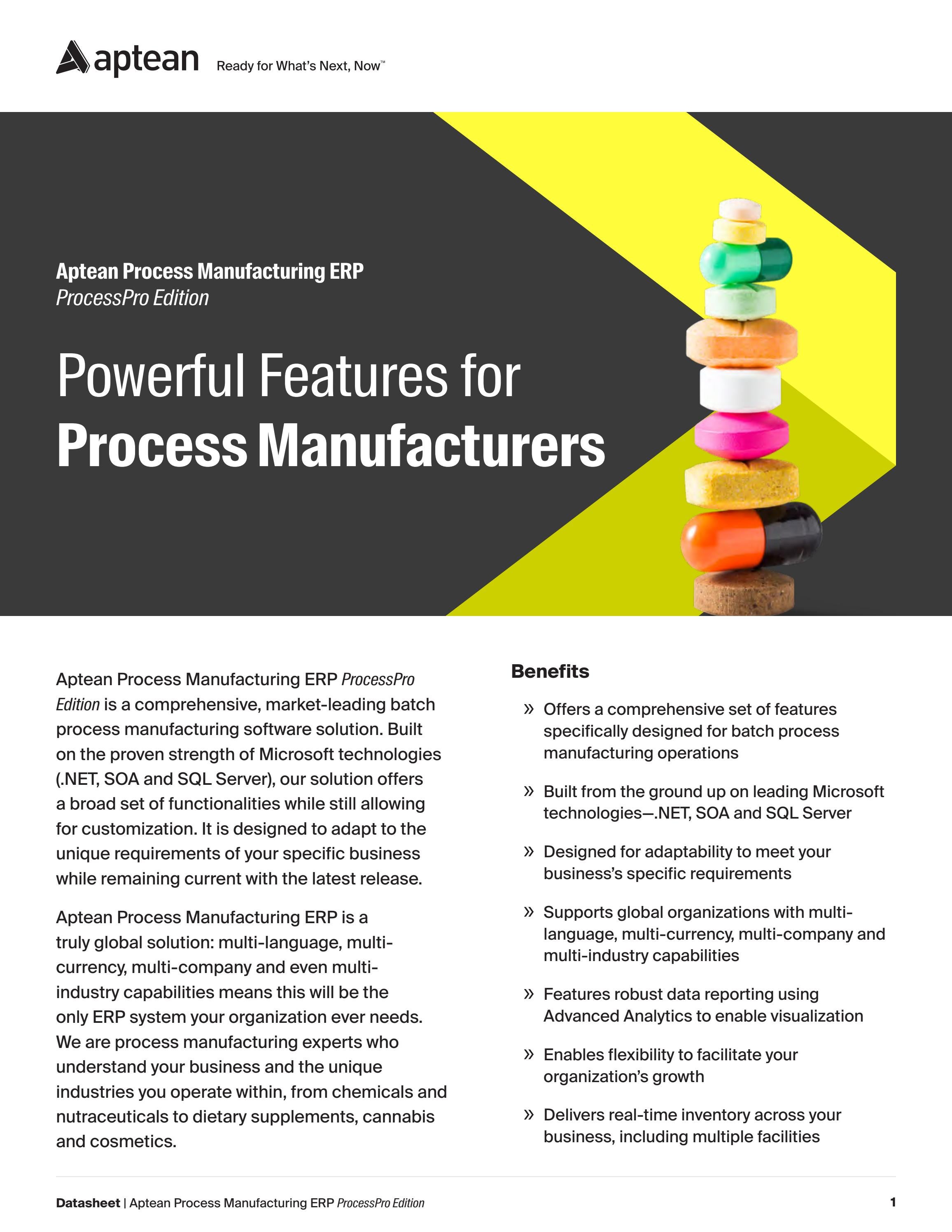 Aptean Process Manufacturing ERP, ProcessPro Edition by Aptean - Issuu