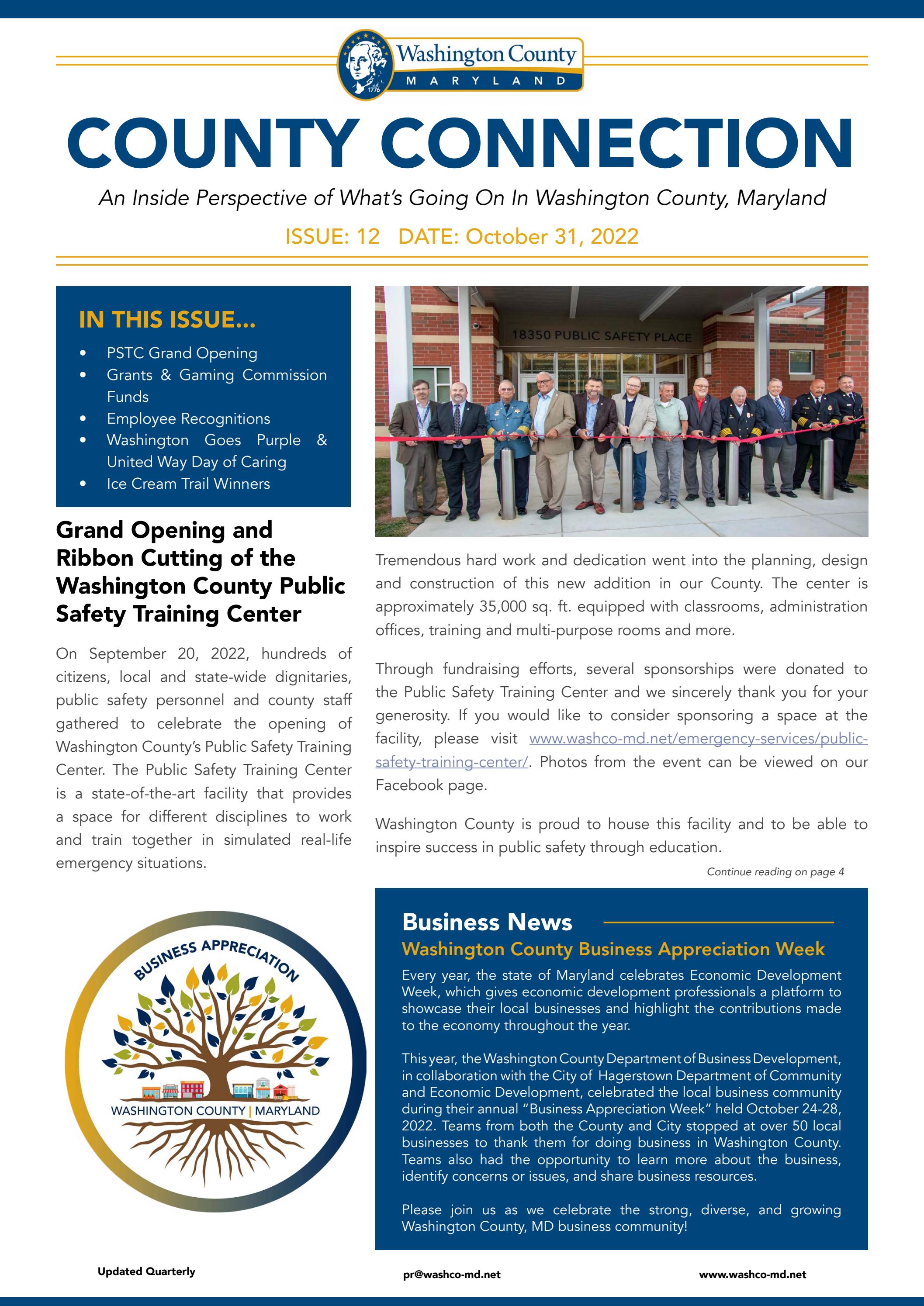 County Connection Issue 12, October 31, 2022 by Washington County MD, Government - Issuu